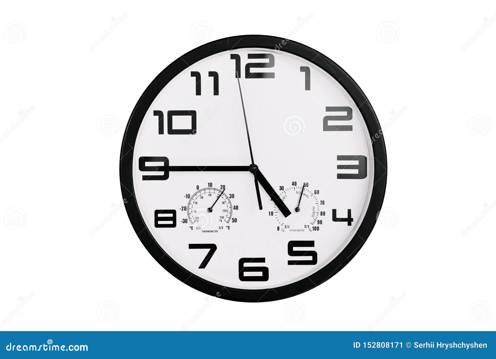 Simple Classic Black and White Round Wall Clock Isolated on White ...