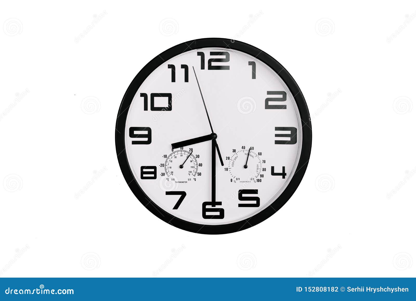 Simple Classic Black and White Round Wall Clock Isolated on White ...