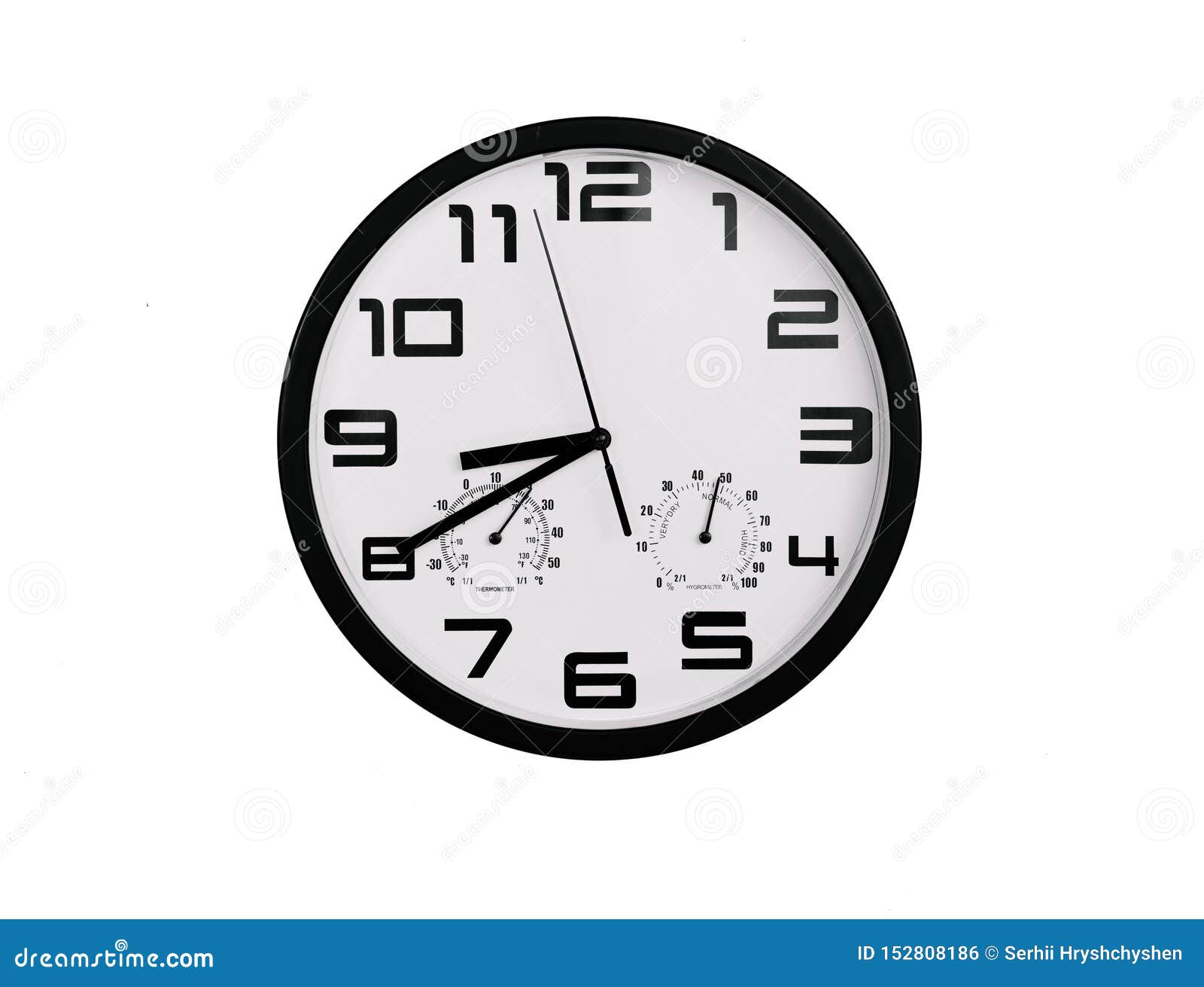 Simple Classic Black and White Round Wall Clock Isolated on White ...