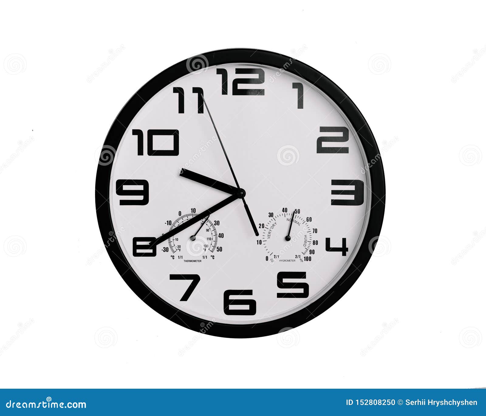 Simple Classic Black And White Round Wall Clock Isolated On White ...