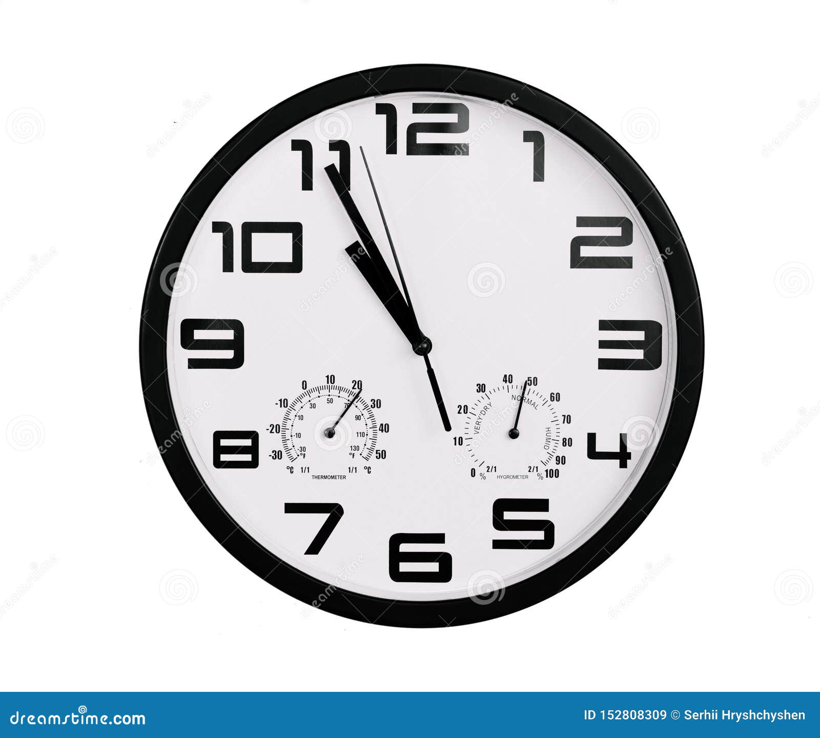 Simple Classic Black and White Round Wall Clock Isolated on White ...