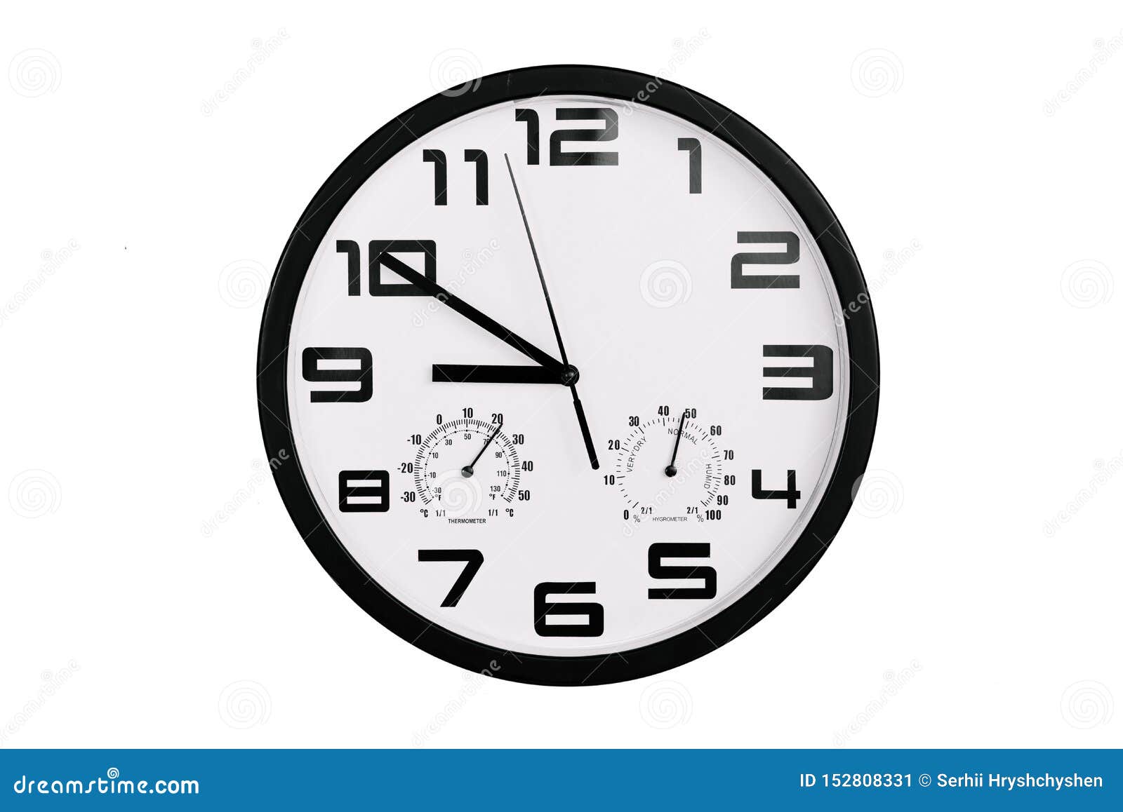 Simple Classic Black and White Round Wall Clock Isolated on White ...