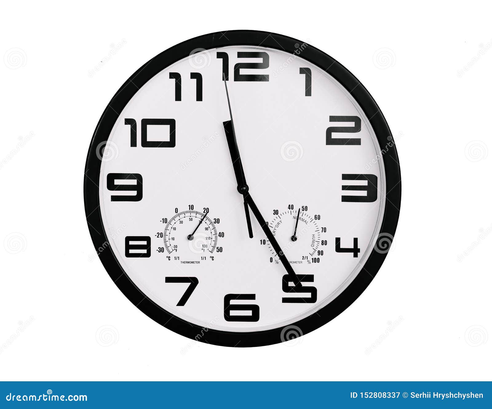 Simple Classic Black and White Round Wall Clock Isolated on White ...