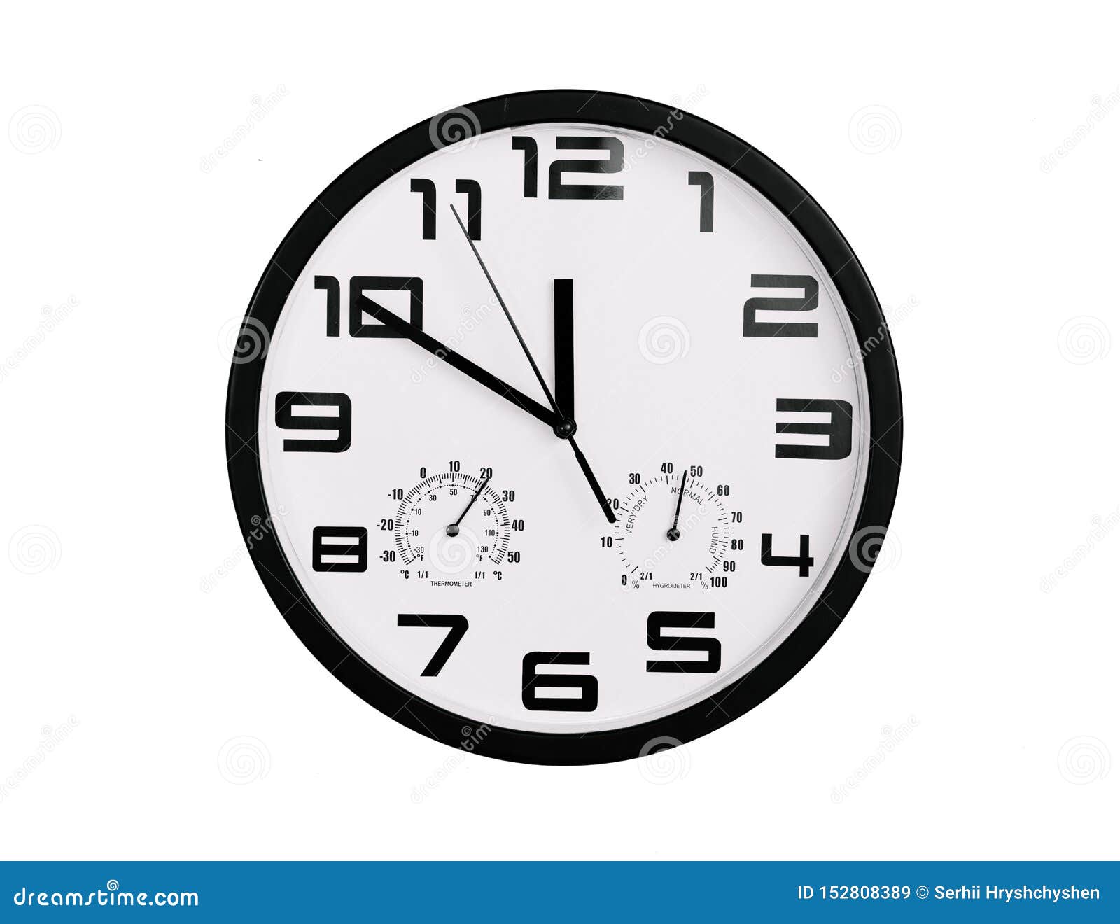 Simple Classic Black and White Round Wall Clock Isolated on White ...