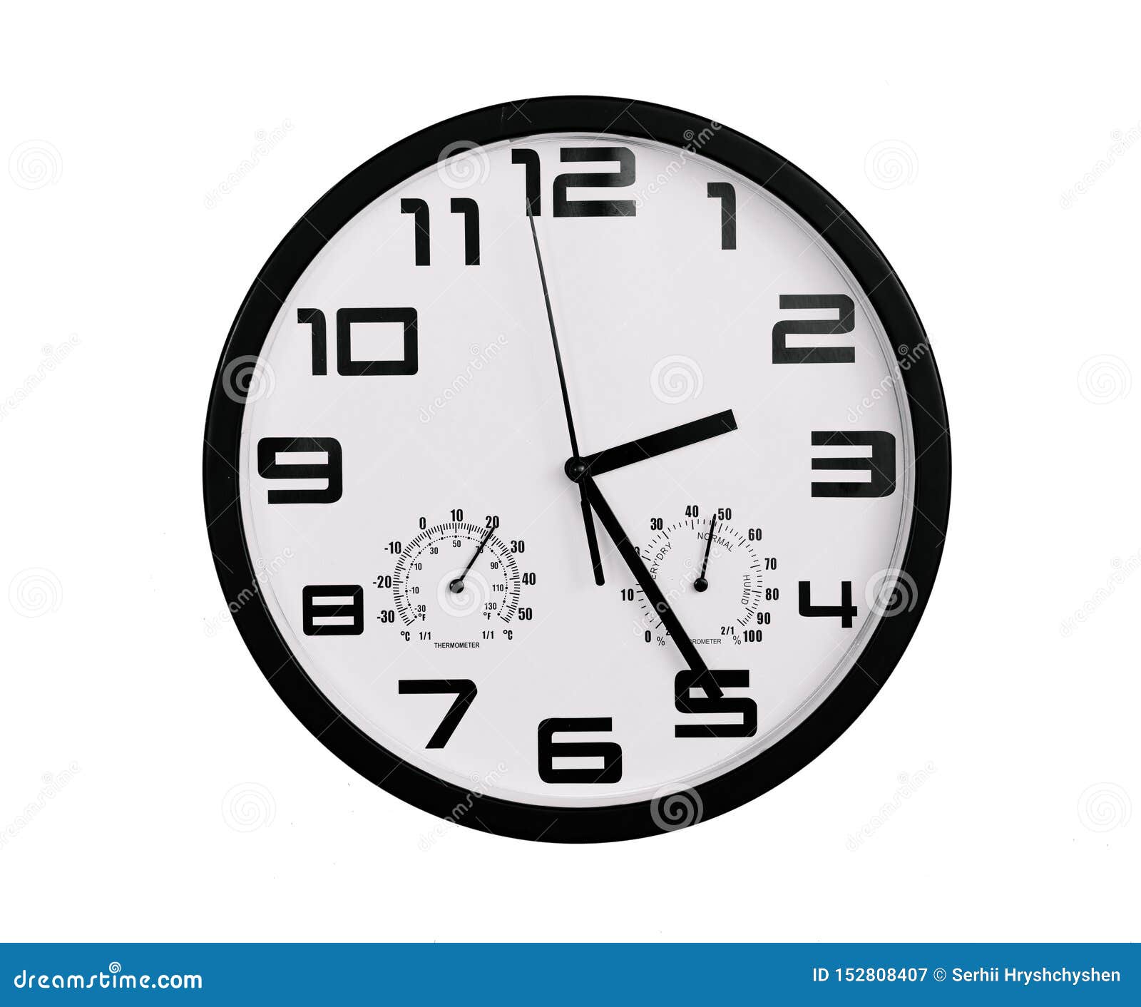 Simple Classic Black and White Round Wall Clock Isolated on White ...