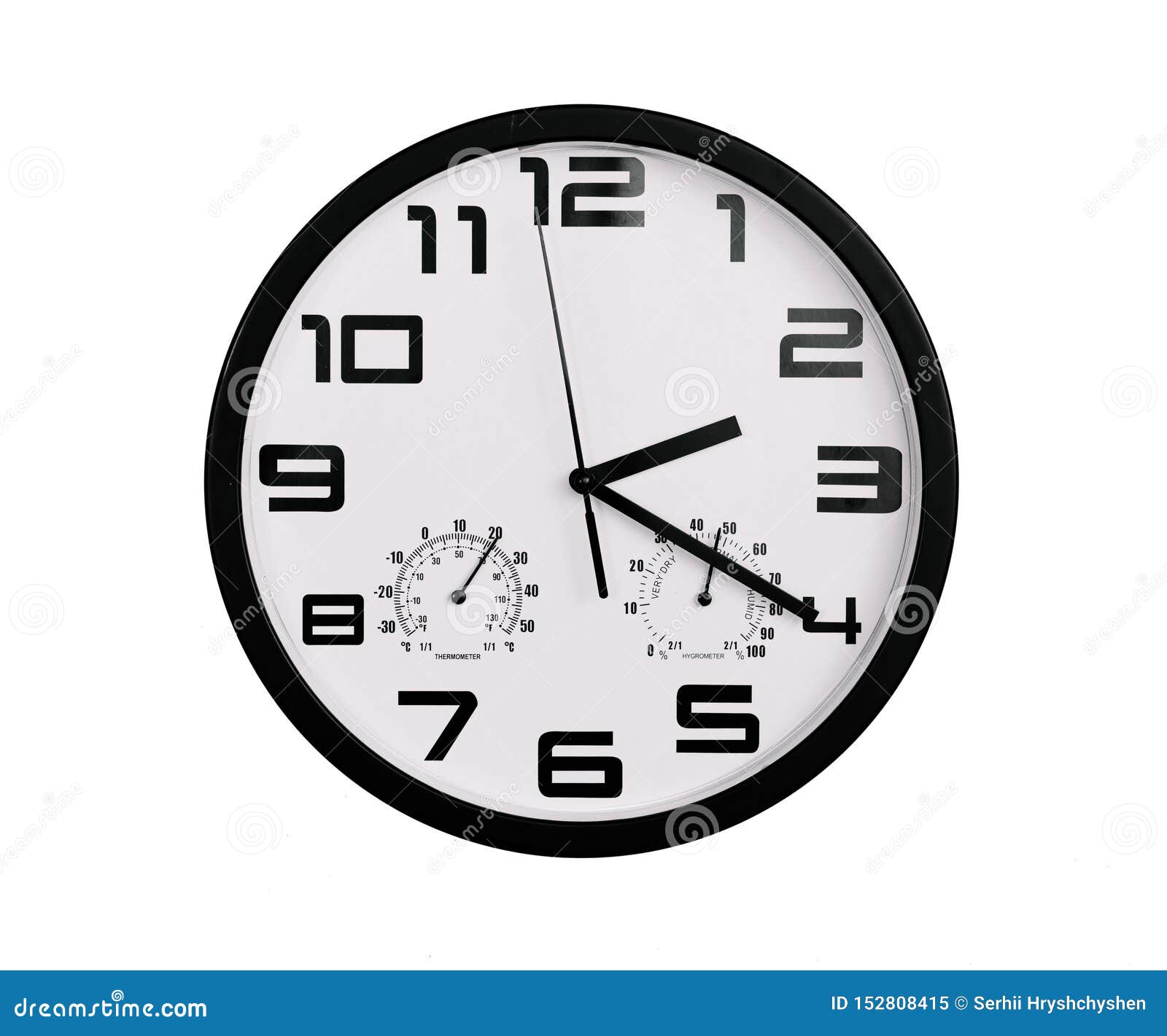 Simple Classic Black and White Round Wall Clock Isolated on White ...