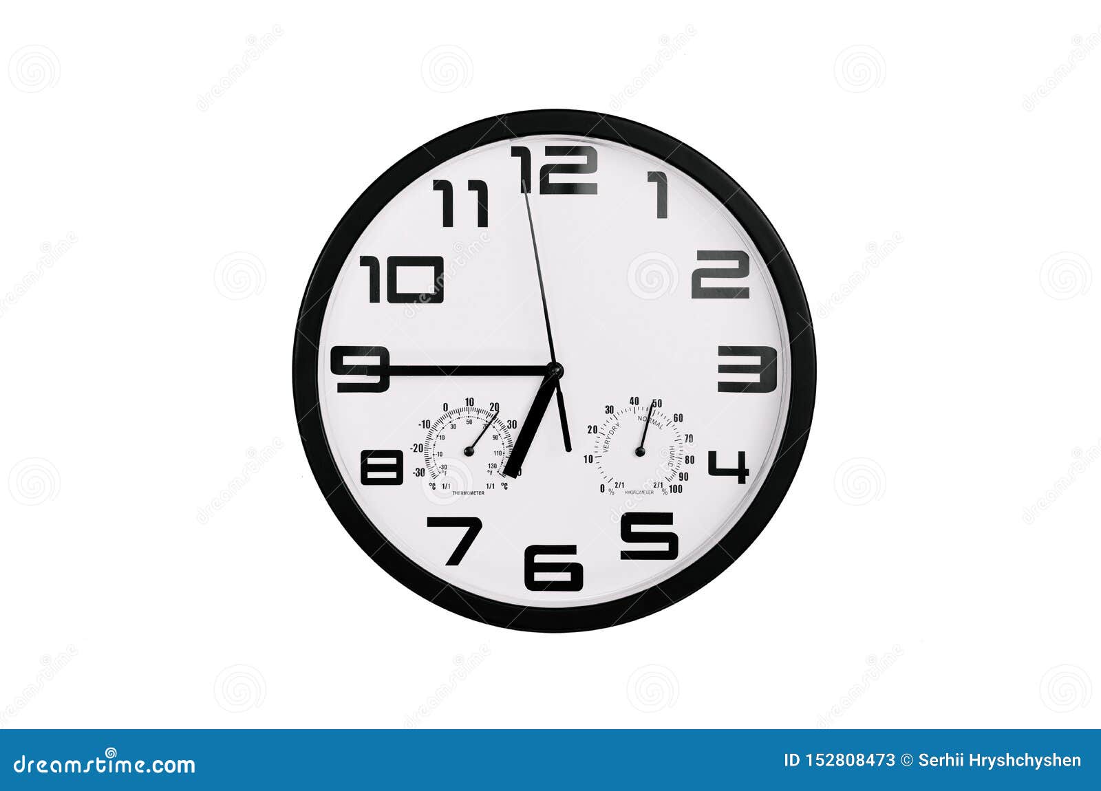 Simple Classic Black and White Round Wall Clock Isolated on White ...