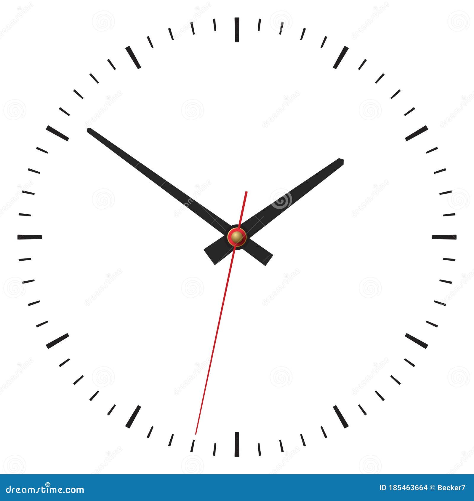 Simple Classic Clock on White Stock Vector - Illustration of minute ...