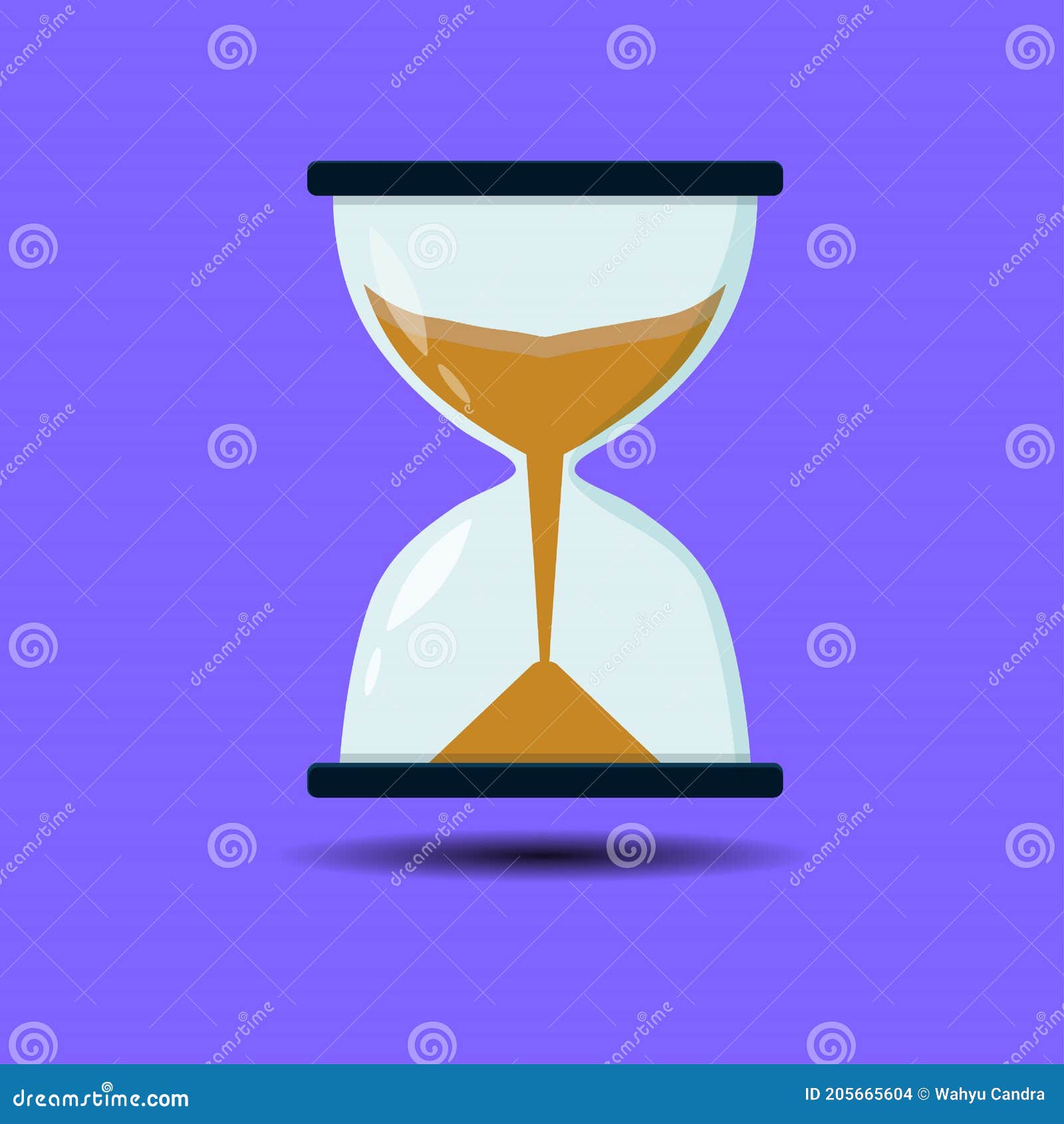 Simple Classic Hourglass Vector Design Isolated on Blue Background ...