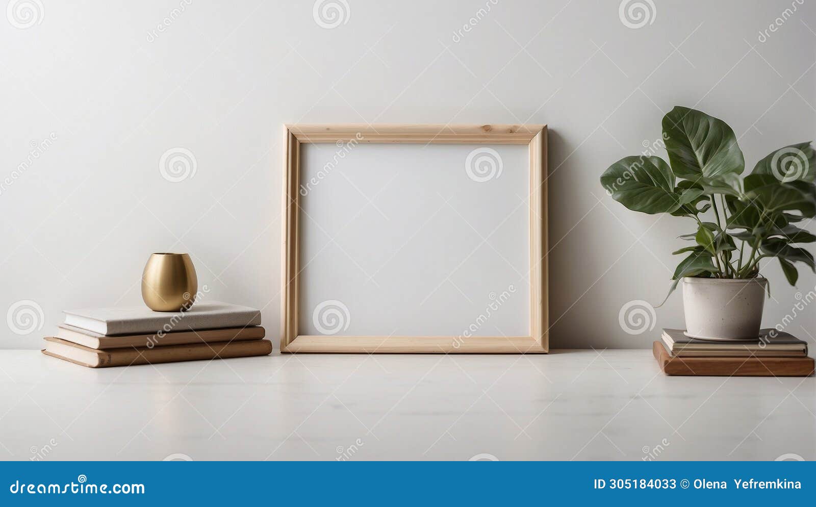 Simple Classic Photo Frame, Quotes on Wall Background. Stock ...