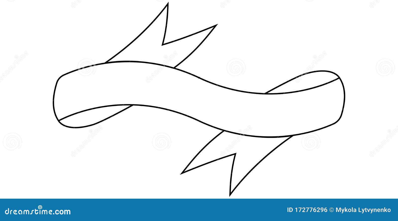 Simple Classic Ribbon Banner Vector Template I Simple Ribbon with Curls ...