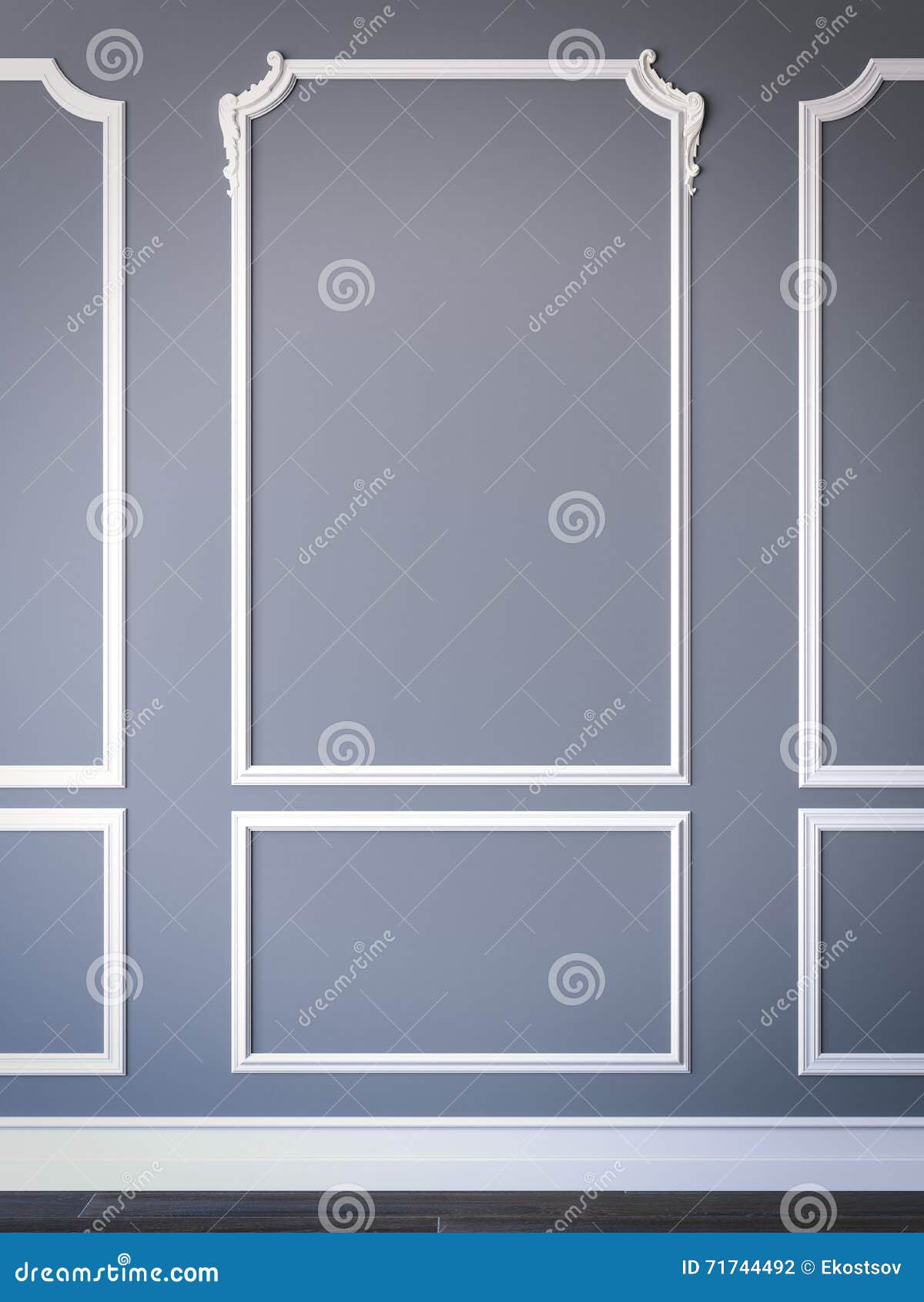 Simple Classic Style Interior. 3d Rendering Stock Illustration ...