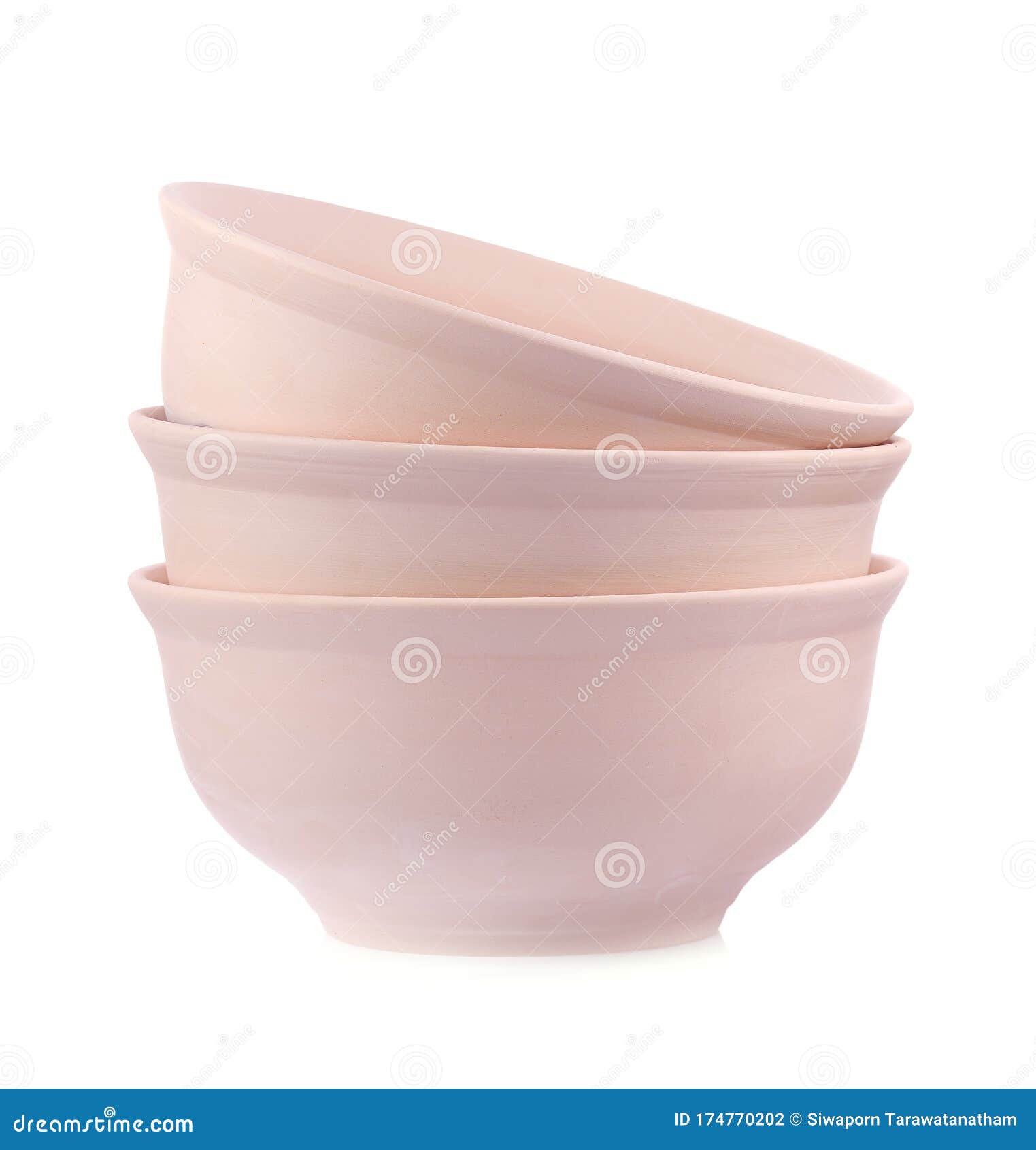 Simple Clay Bowl on White Background. Traditional Craft Stock Photo ...
