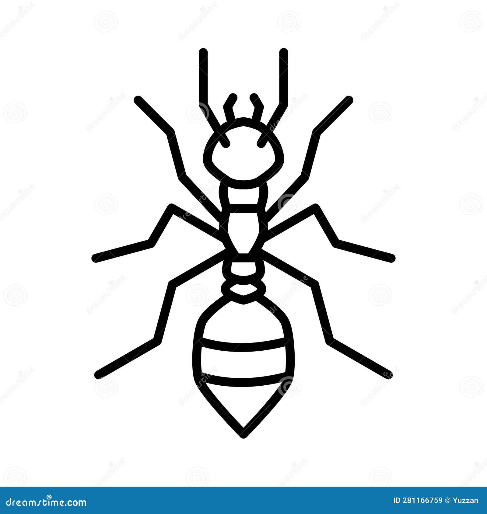 Ant Outline Icon Vector Illustration Stock Vector - Illustration of ...
