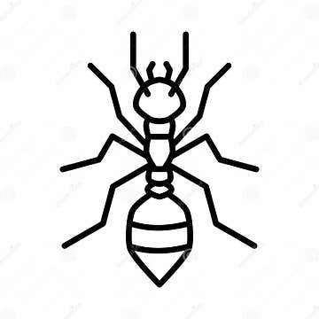Ant Outline Icon Vector Illustration Stock Vector - Illustration of ...