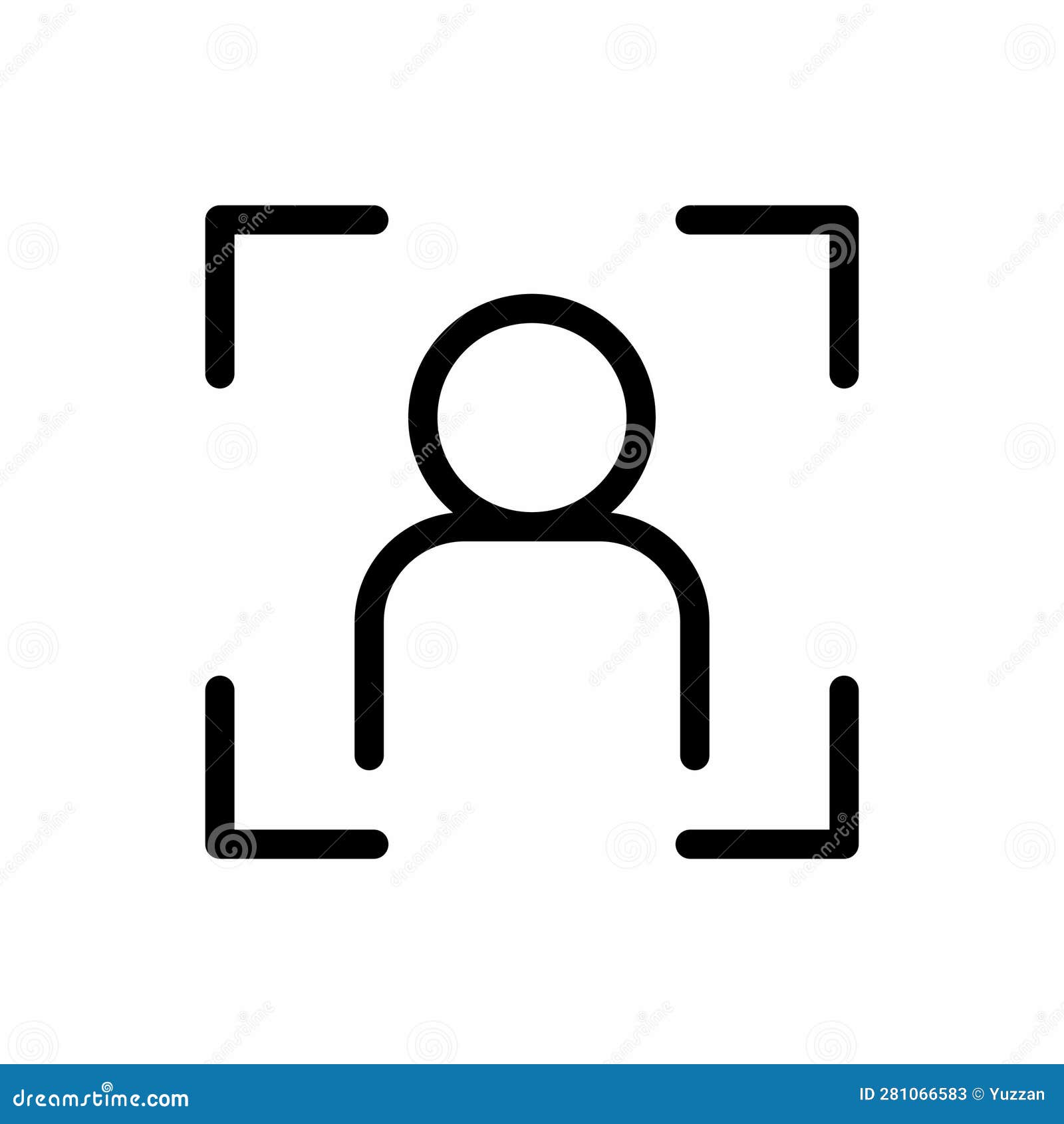Capture Scan User Profile Outline Icon Vector Illustration Stock Vector ...