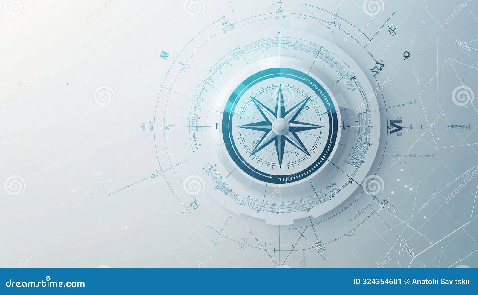 A Simple, Clean Compass Illustration with a White Background and Clear ...