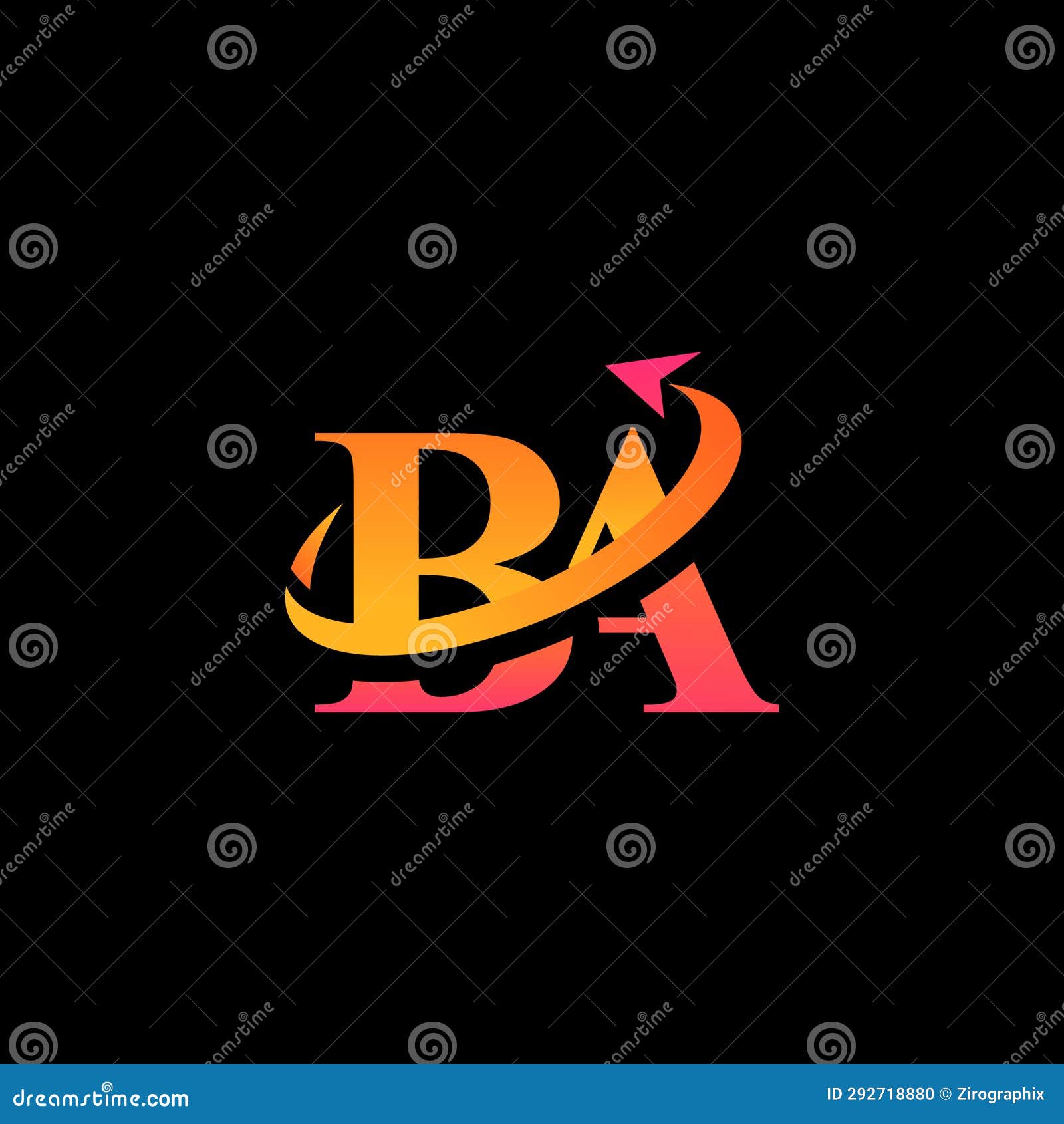 BA Aerospace Creative Logo Design Stock Illustration - Illustration of ...
