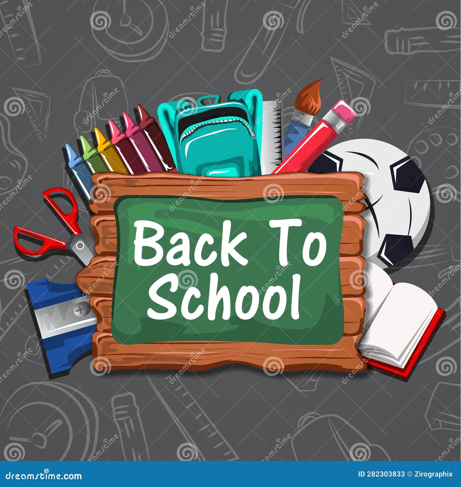 Back To School Vector Art Illustration Stock Vector - Illustration of ...