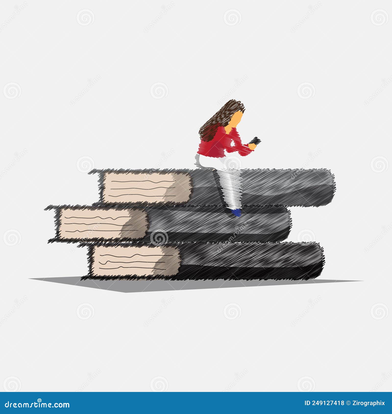 Books Scribble Vector Art Illustration Stock Vector - Illustration of ...