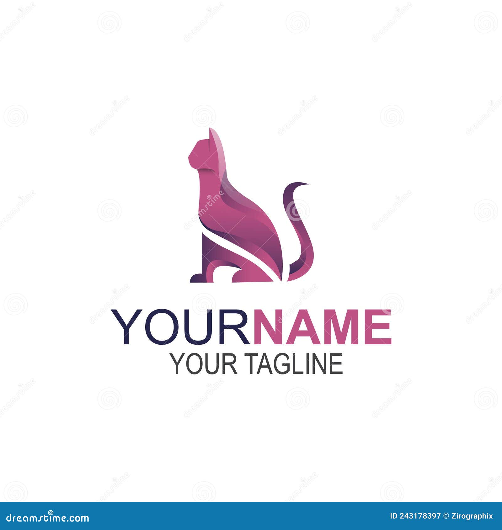 Cat Creative Illustration Logo Icon Design Stock Vector - Illustration ...