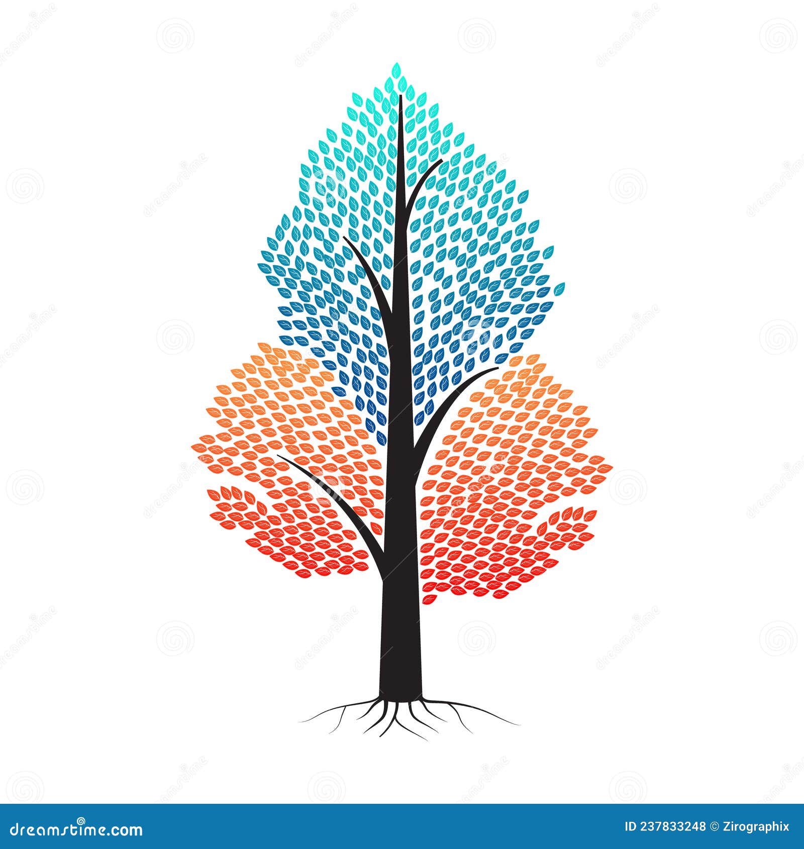 Colorful Tree with Leaves Vector Icon Design Stock Illustration ...