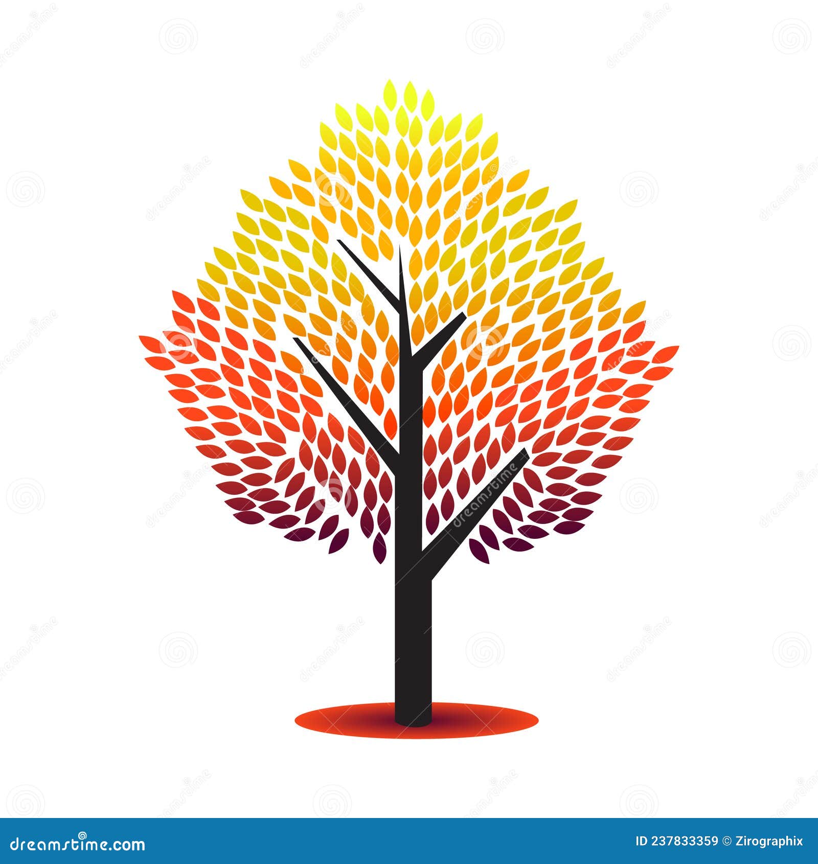 Colorful Tree with Leaves Vector Icon Design Stock Vector ...