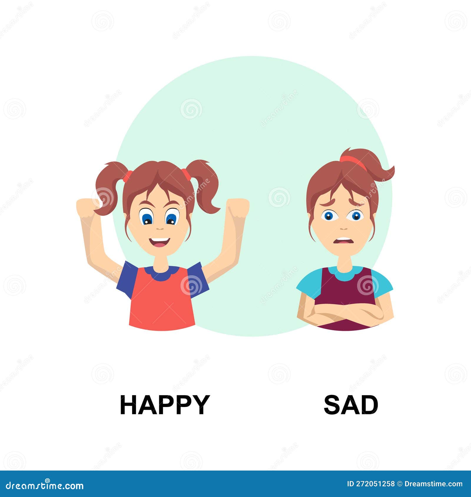 Comparison Adjective Child Explanation Card Cartoon Vector ...