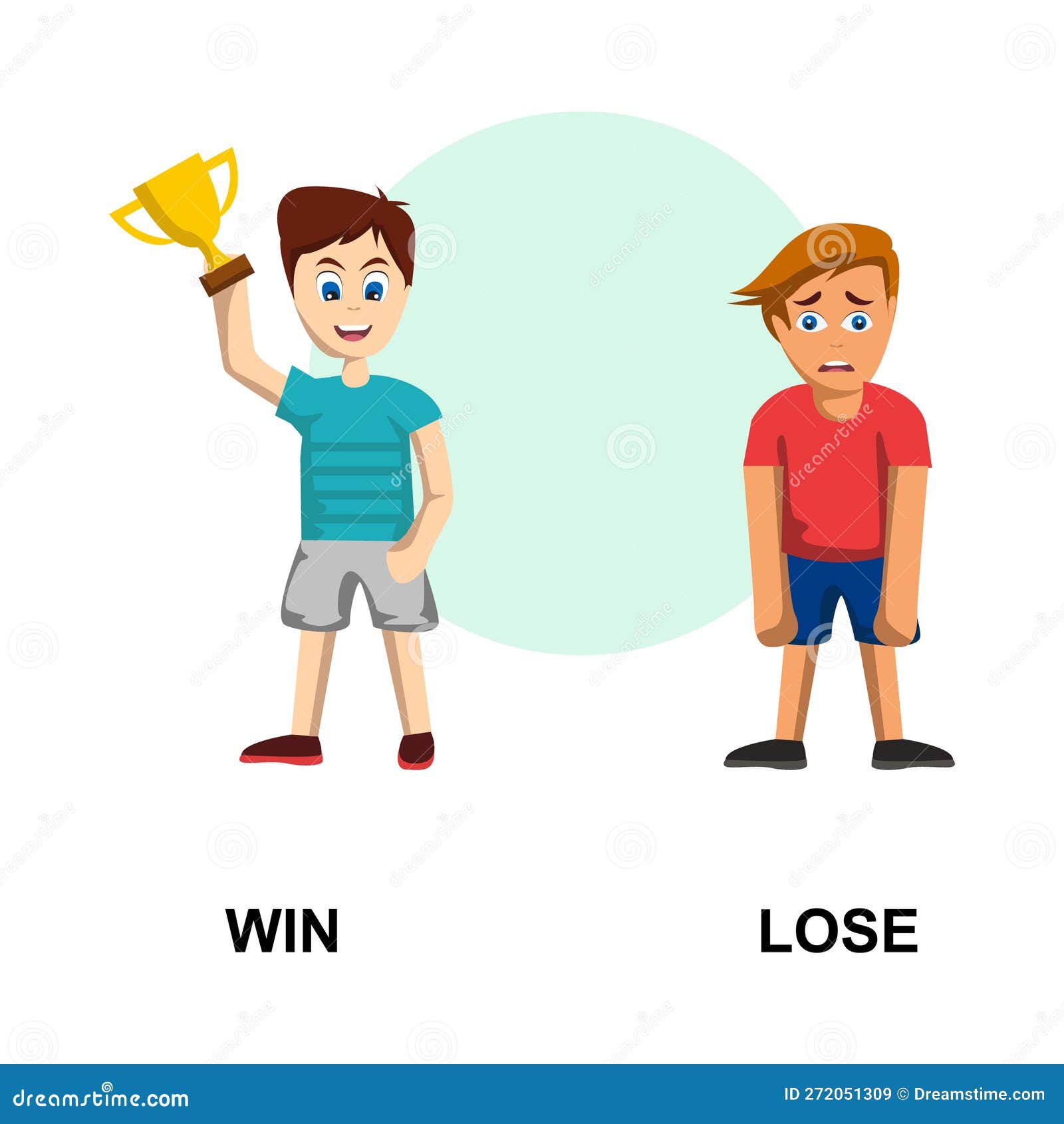 Comparison Adjective Child Explanation Card Cartoon Vector ...