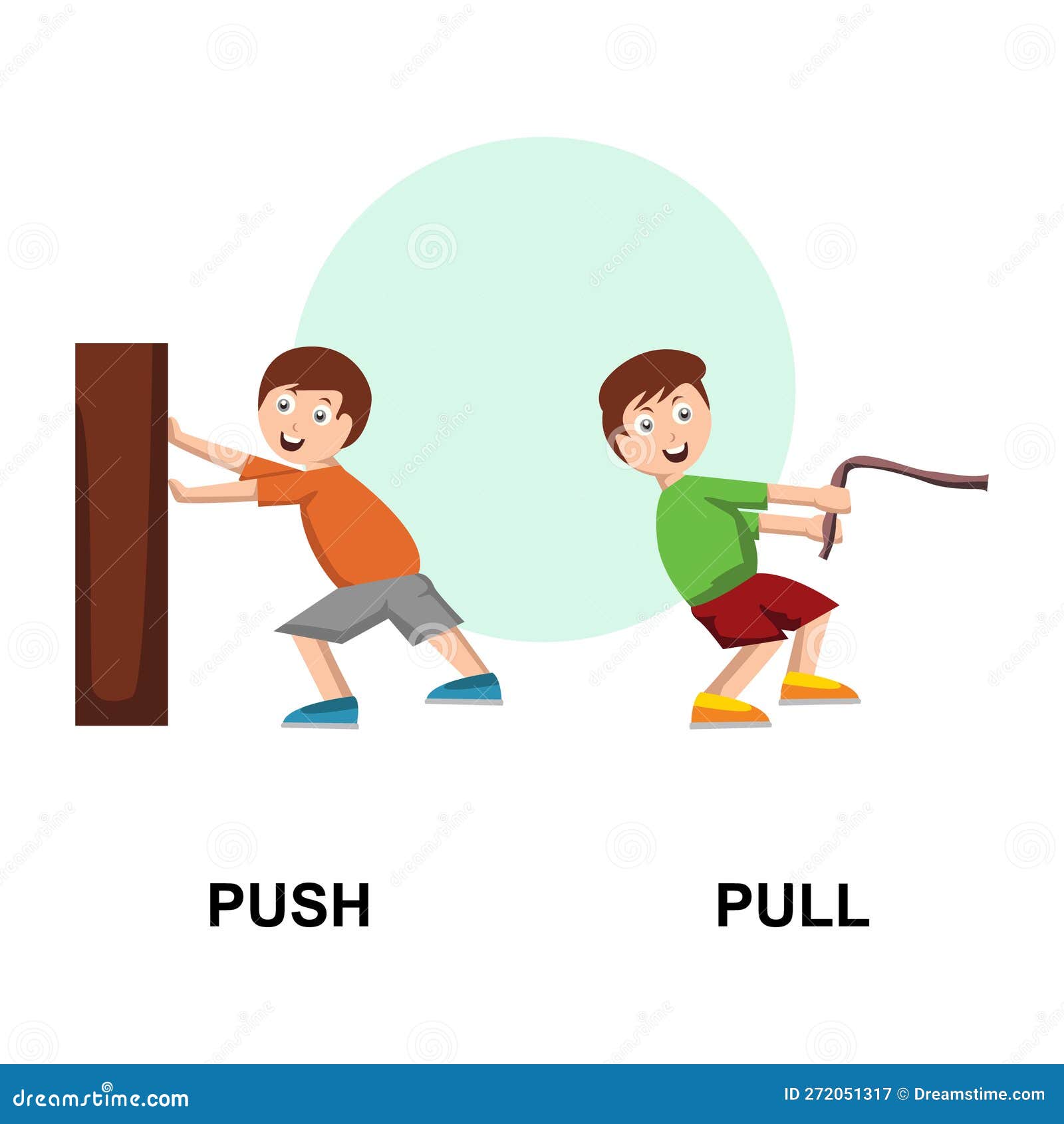 Comparison Adjective Child Explanation Card Cartoon Vector ...