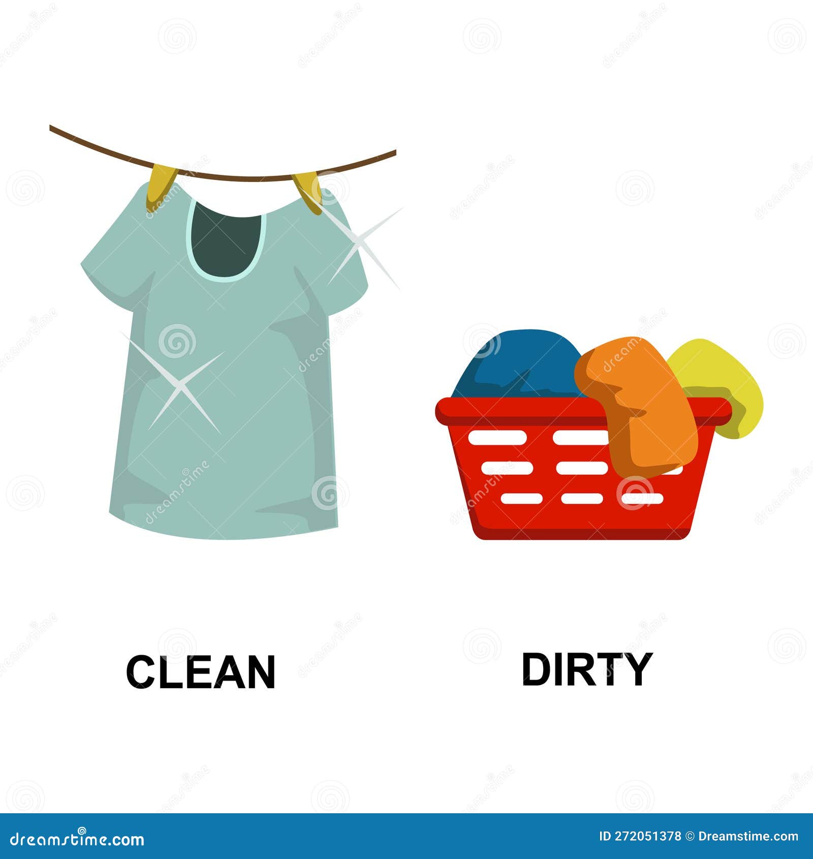 Comparison Adjective Child Explanation Card Cartoon Vector ...