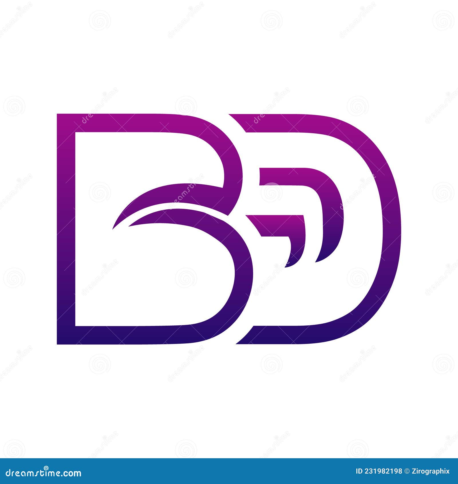 Creative BD Logo Icon Design Stock Vector - Illustration of blue ...
