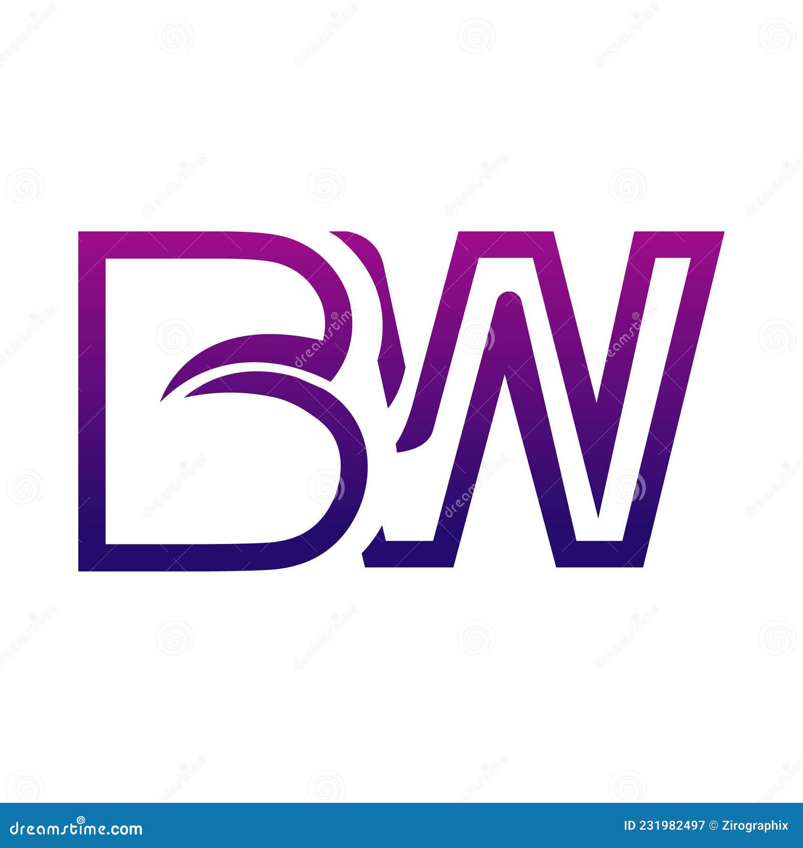 Creative BW Logo Icon Design Stock Vector - Illustration of icon, blue ...