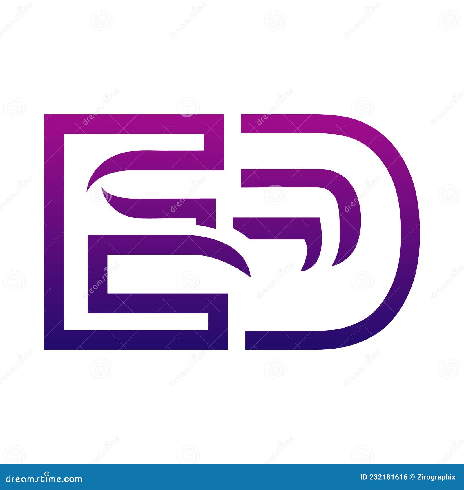 Creative ED Logo Icon Design Stock Vector - Illustration of edge ...