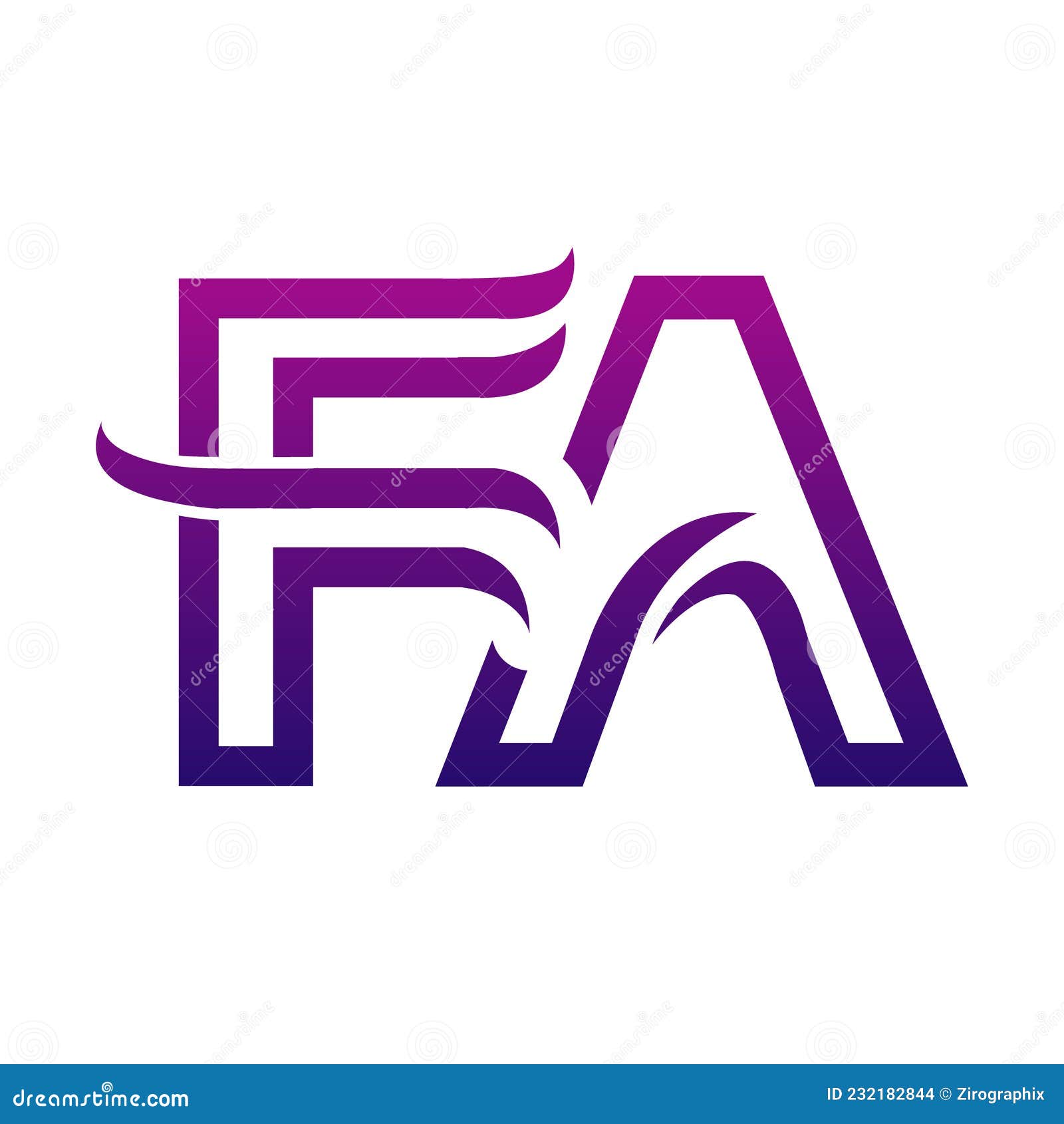 Creative FA Logo Icon Design Stock Vector - Illustration of success ...