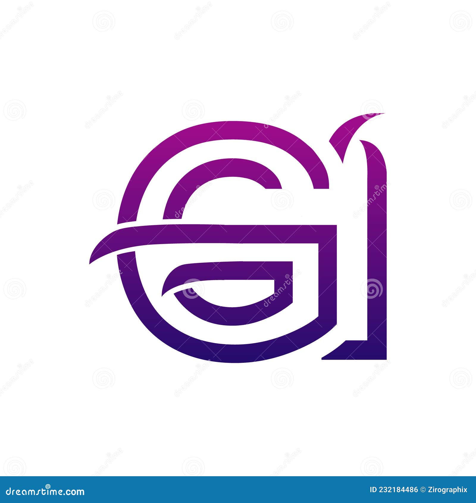 Creative GI Logo Icon Design Stock Vector - Illustration of cutting ...