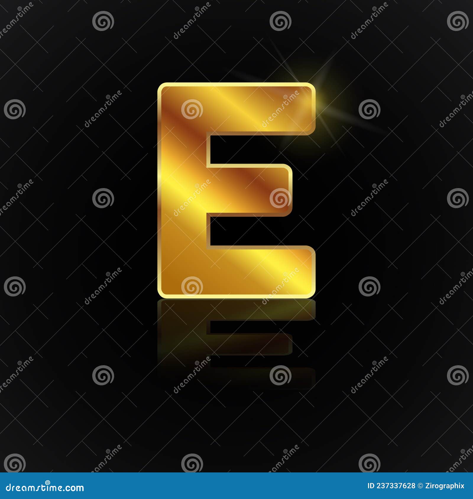 Creative Gold E Logo Icon Art Illustration Stock Vector - Illustration ...