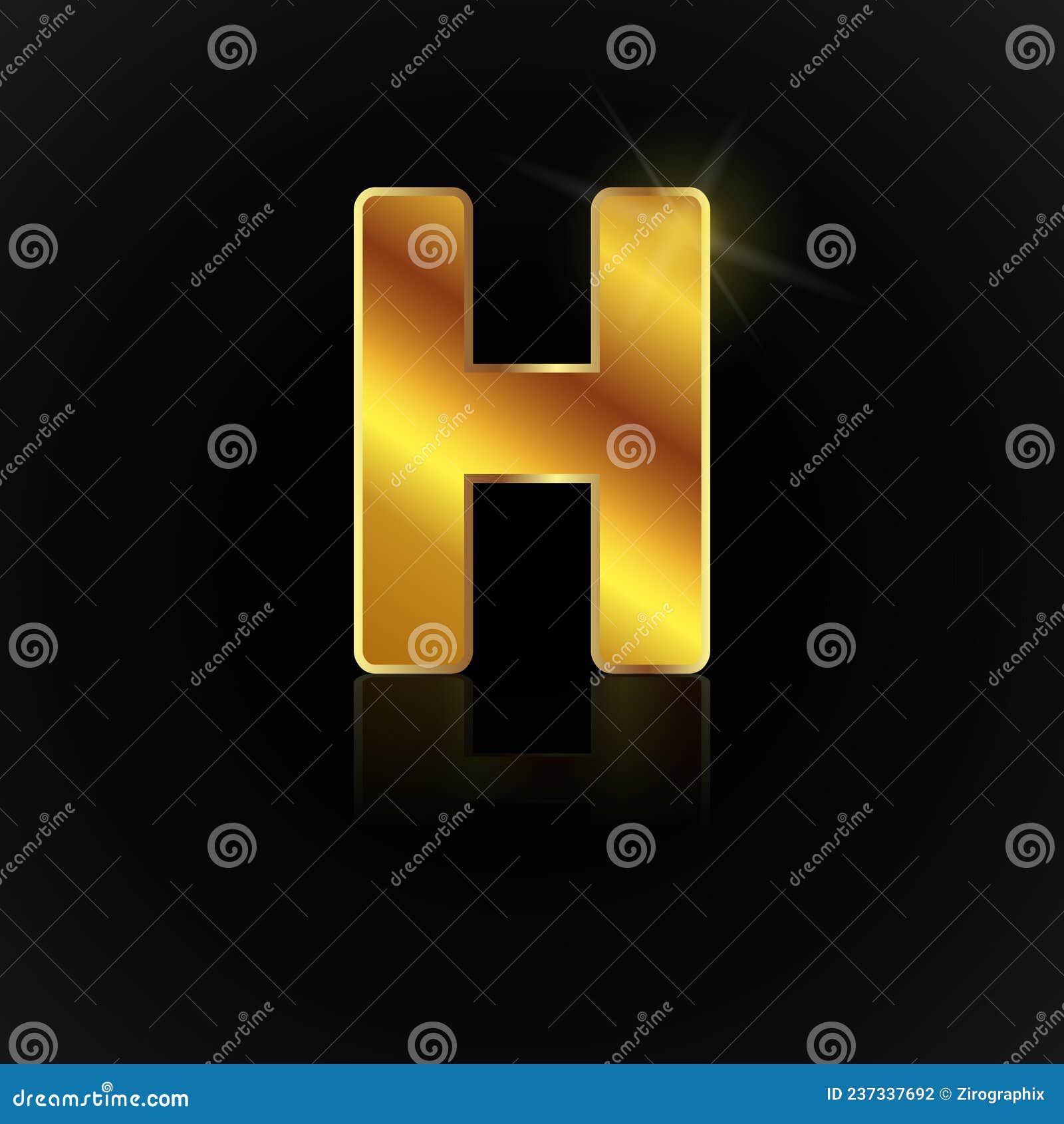 Creative Gold H Logo Icon Art Illustration Stock Vector - Illustration ...