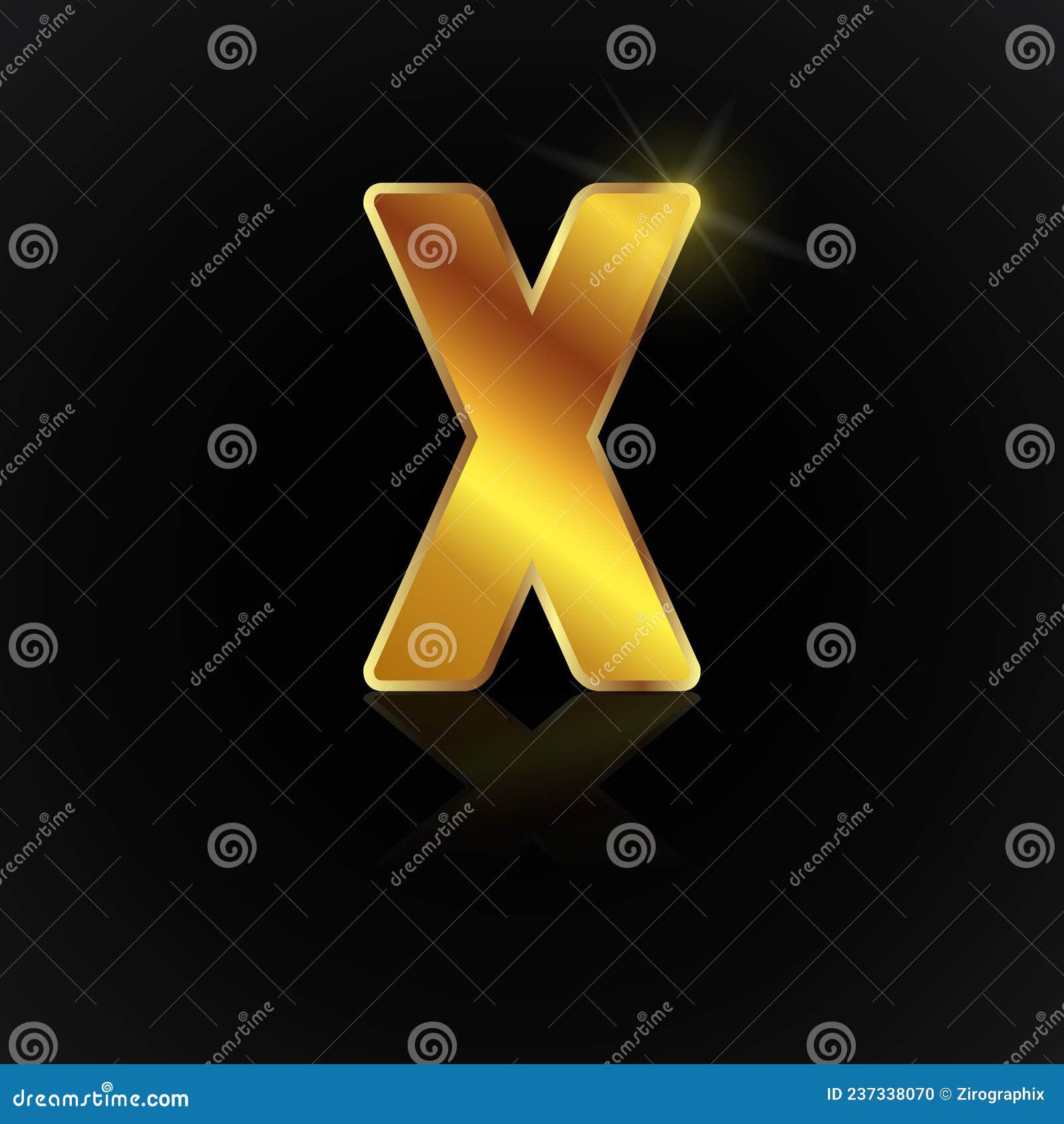 Creative Gold X Logo Icon Art Illustration Stock Vector - Illustration ...