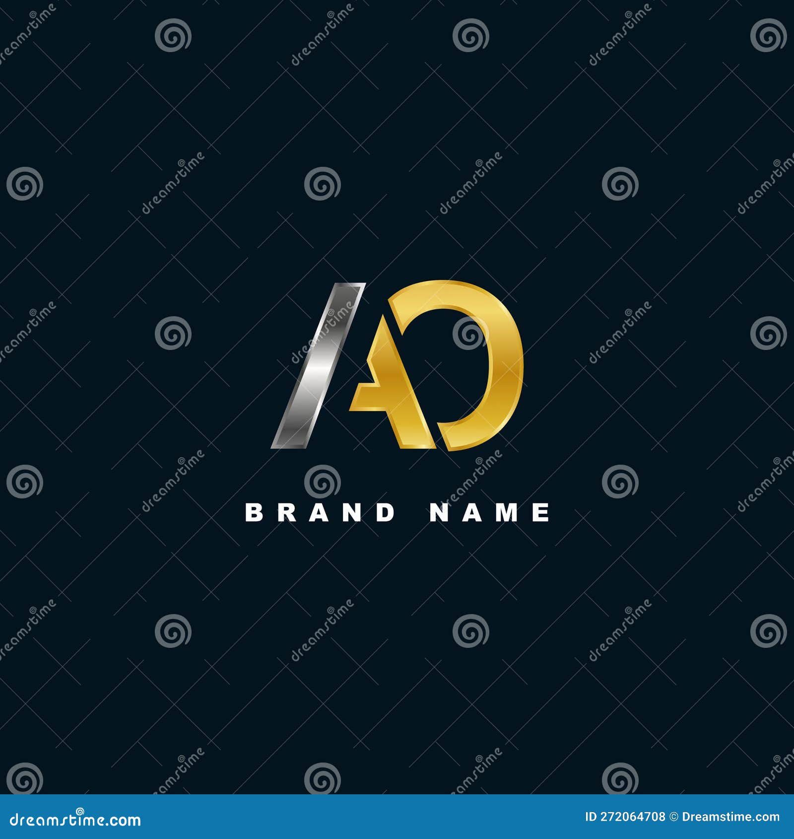 Creative GOLD and Silver AO Logo Design Stock Vector - Illustration of ...