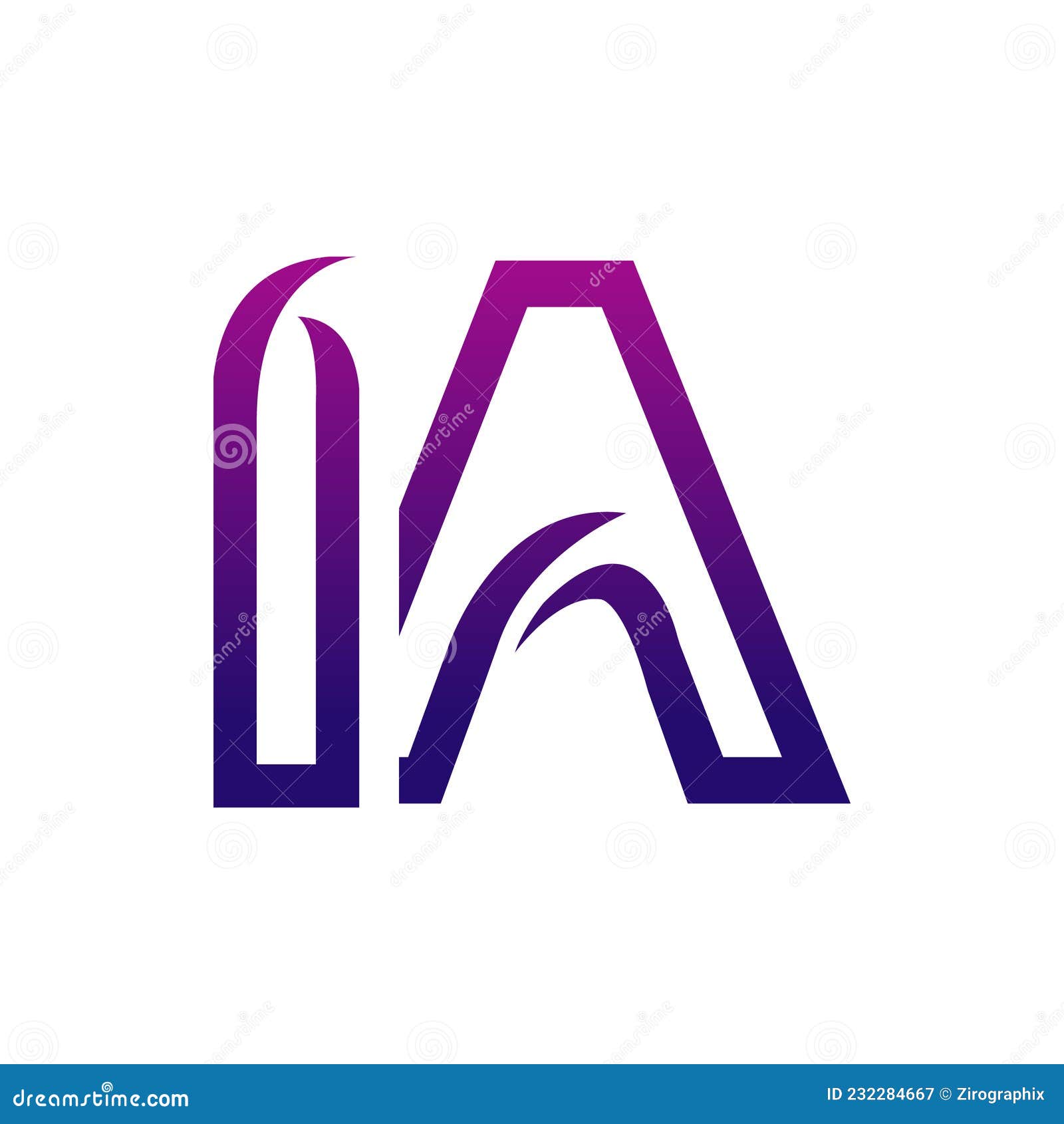 Creative IA Logo Icon Design Stock Illustration - Illustration of logos ...