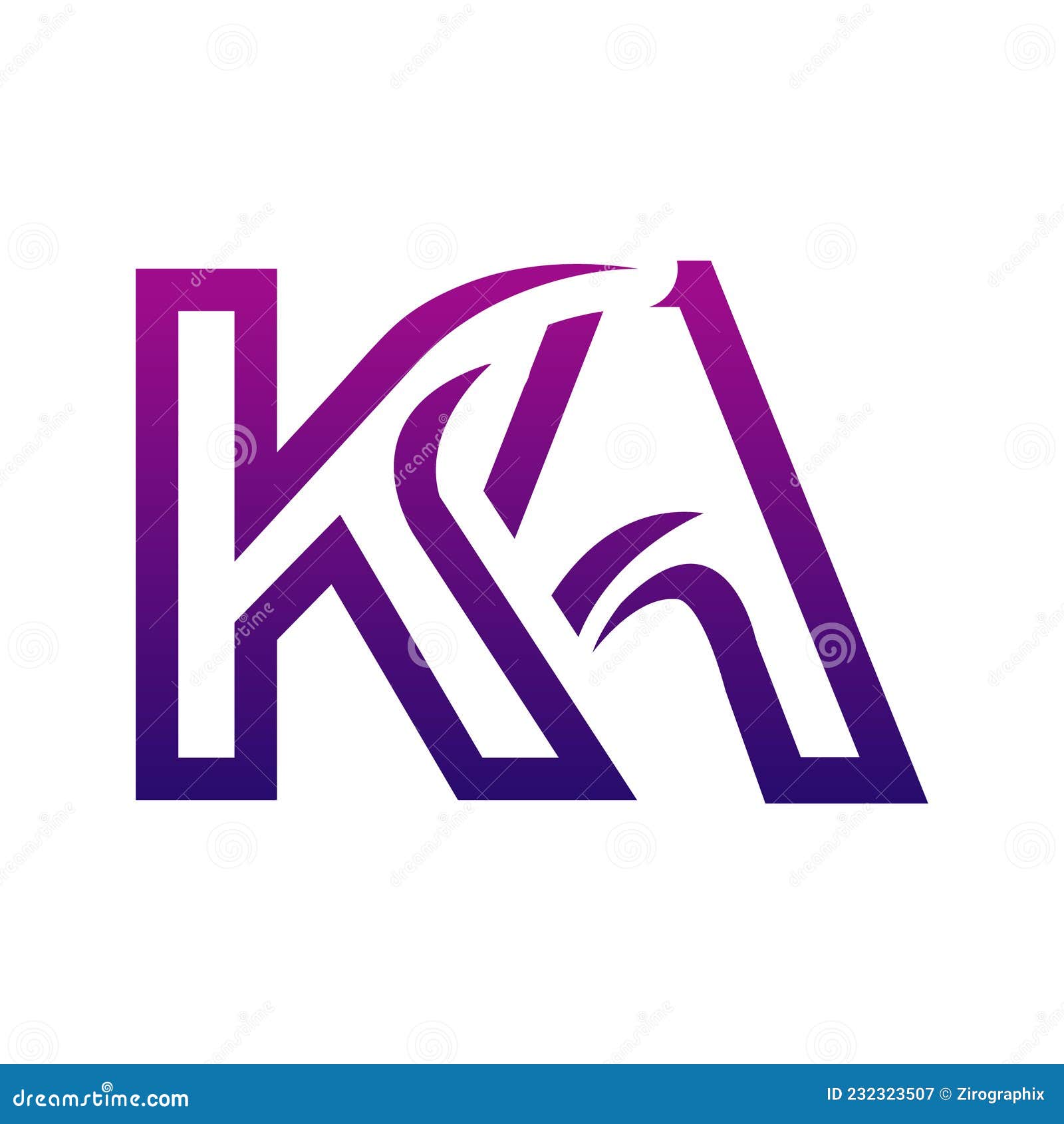 Creative KA Logo Icon Design Stock Vector - Illustration of blue, money ...