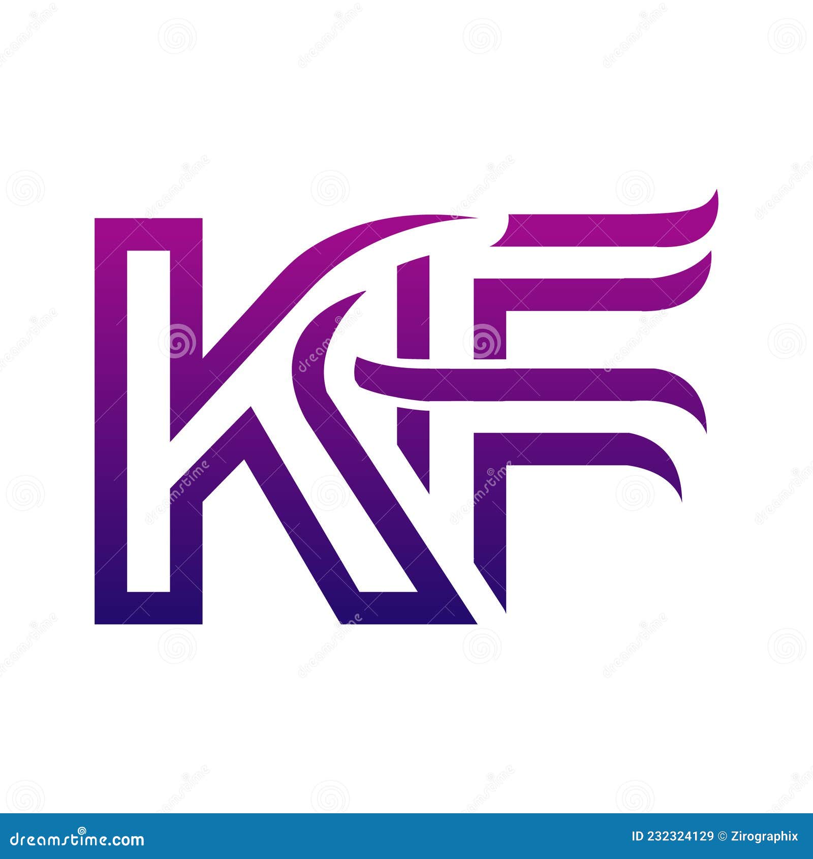 Creative KF Logo Icon Design Stock Vector - Illustration of crisp ...