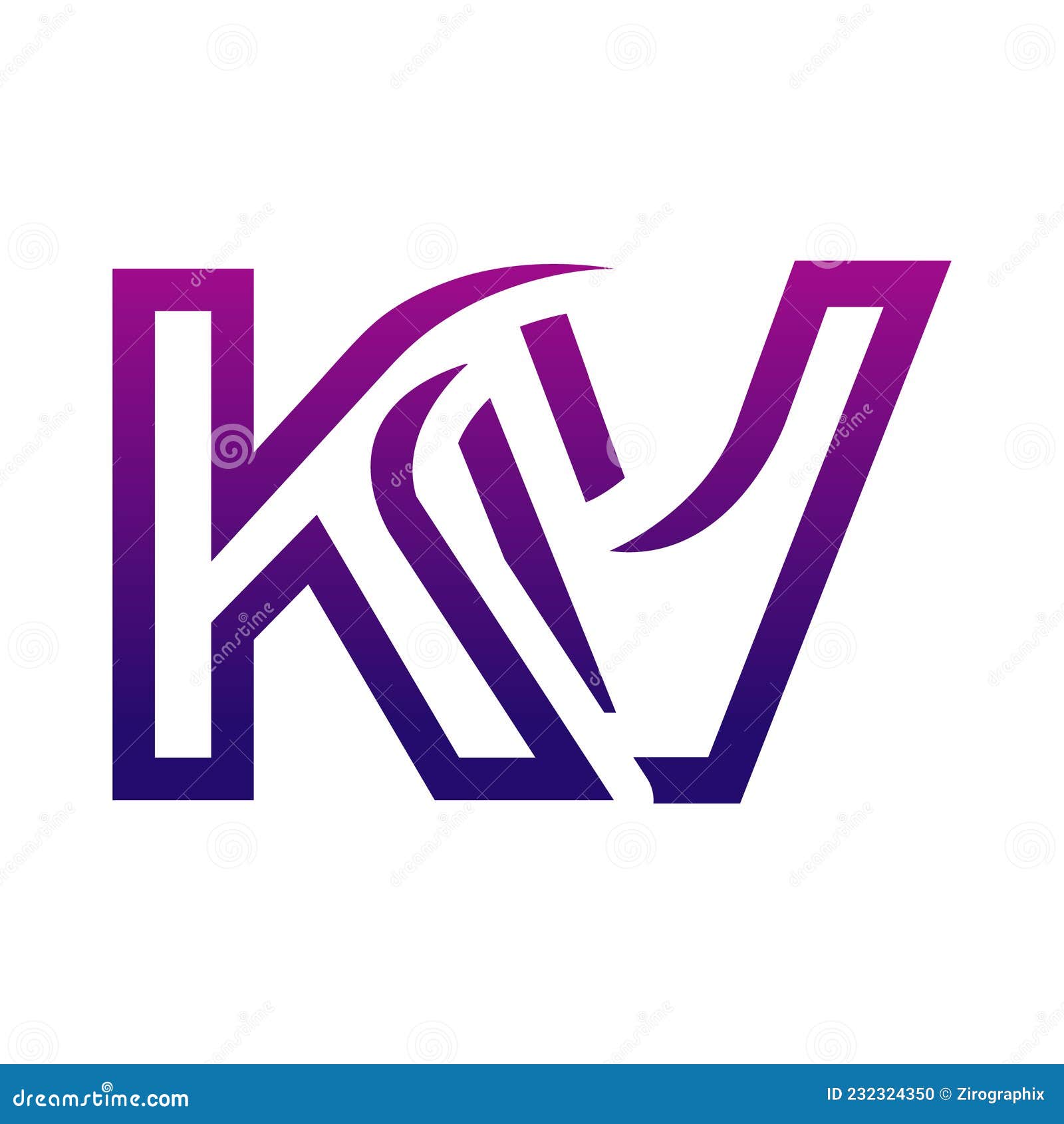 Creative KV Logo Icon Design Stock Vector - Illustration of abstract ...