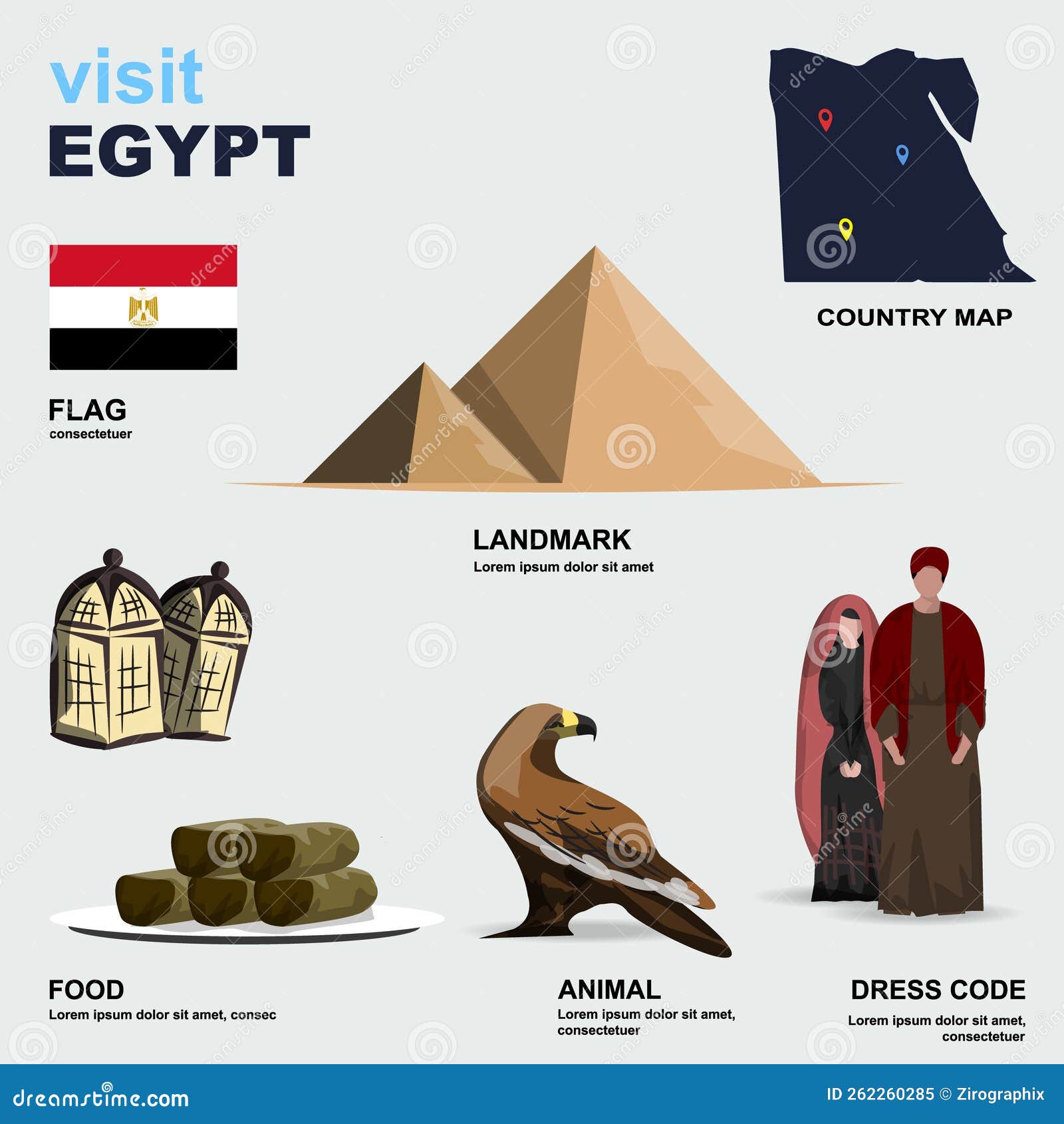 Egypt Country Detail Vector Illustration Stock Illustration ...
