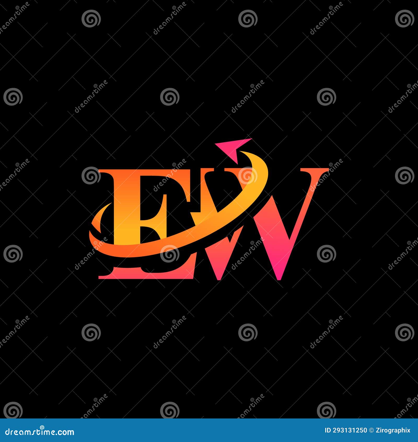 EW Aerospace Creative Logo Design Stock Illustration - Illustration of ...