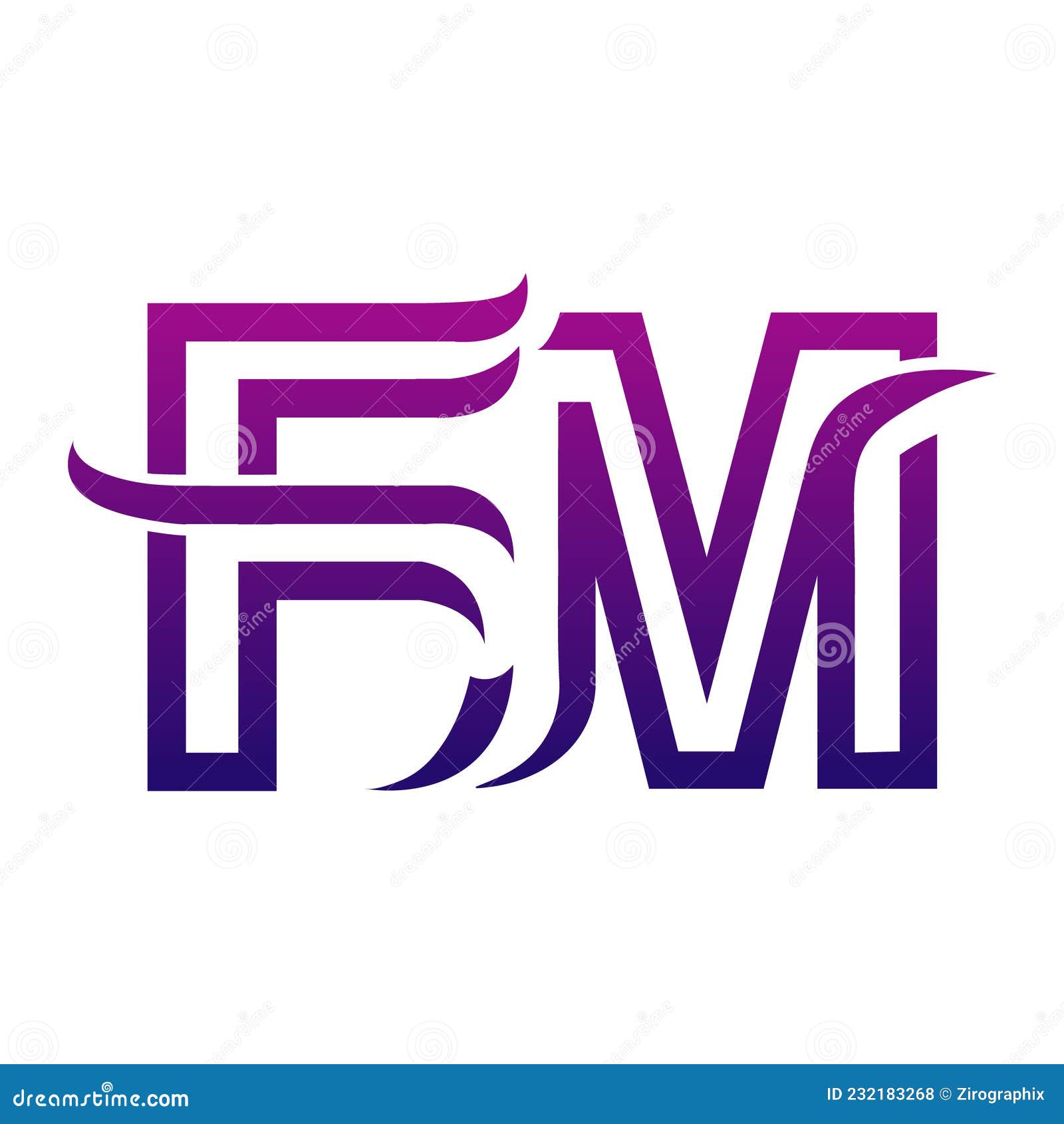 Creative FM Logo Icon Design Stock Vector - Illustration of clean ...