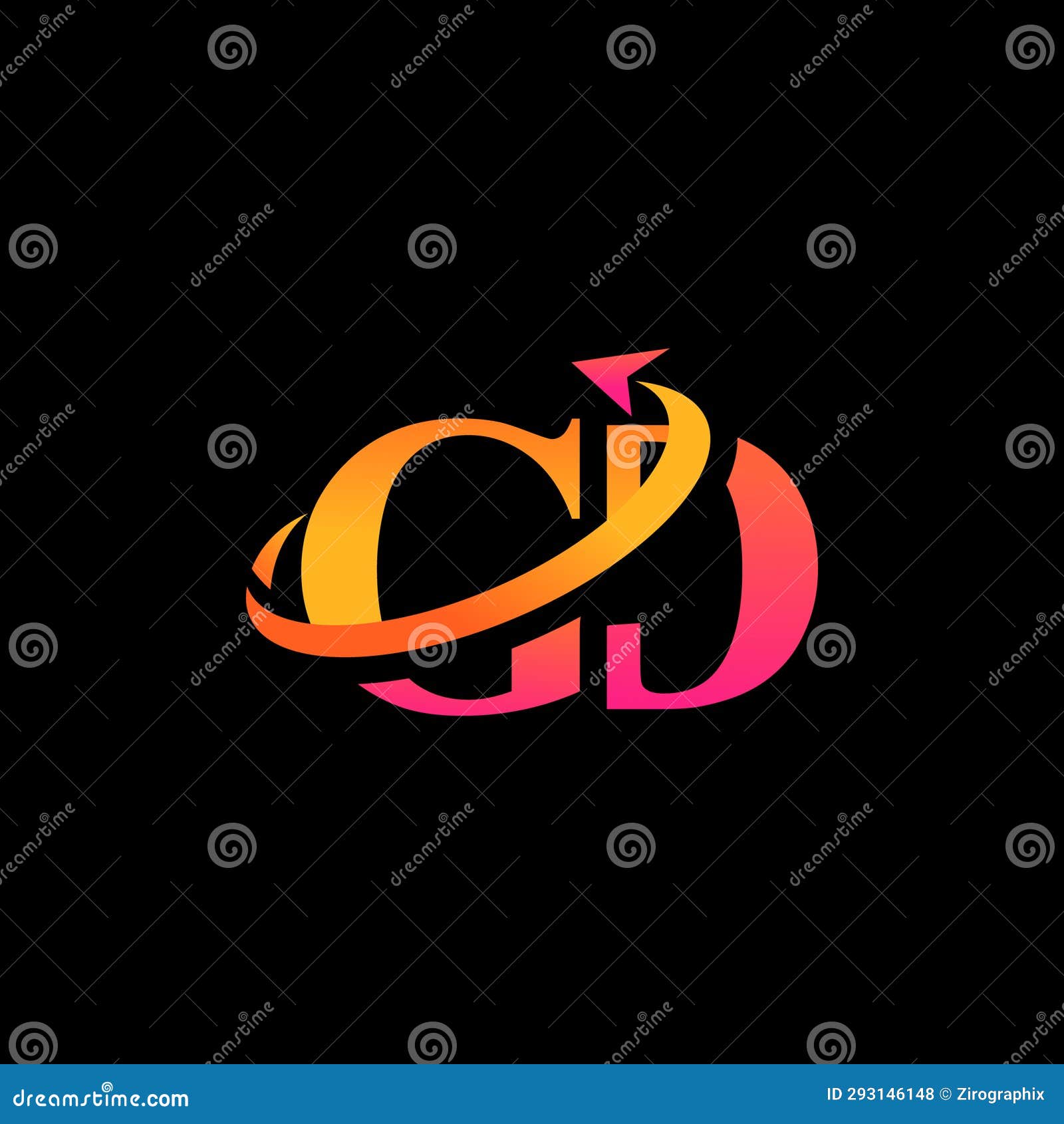 GD Aerospace Creative Logo Design Stock Illustration - Illustration of ...