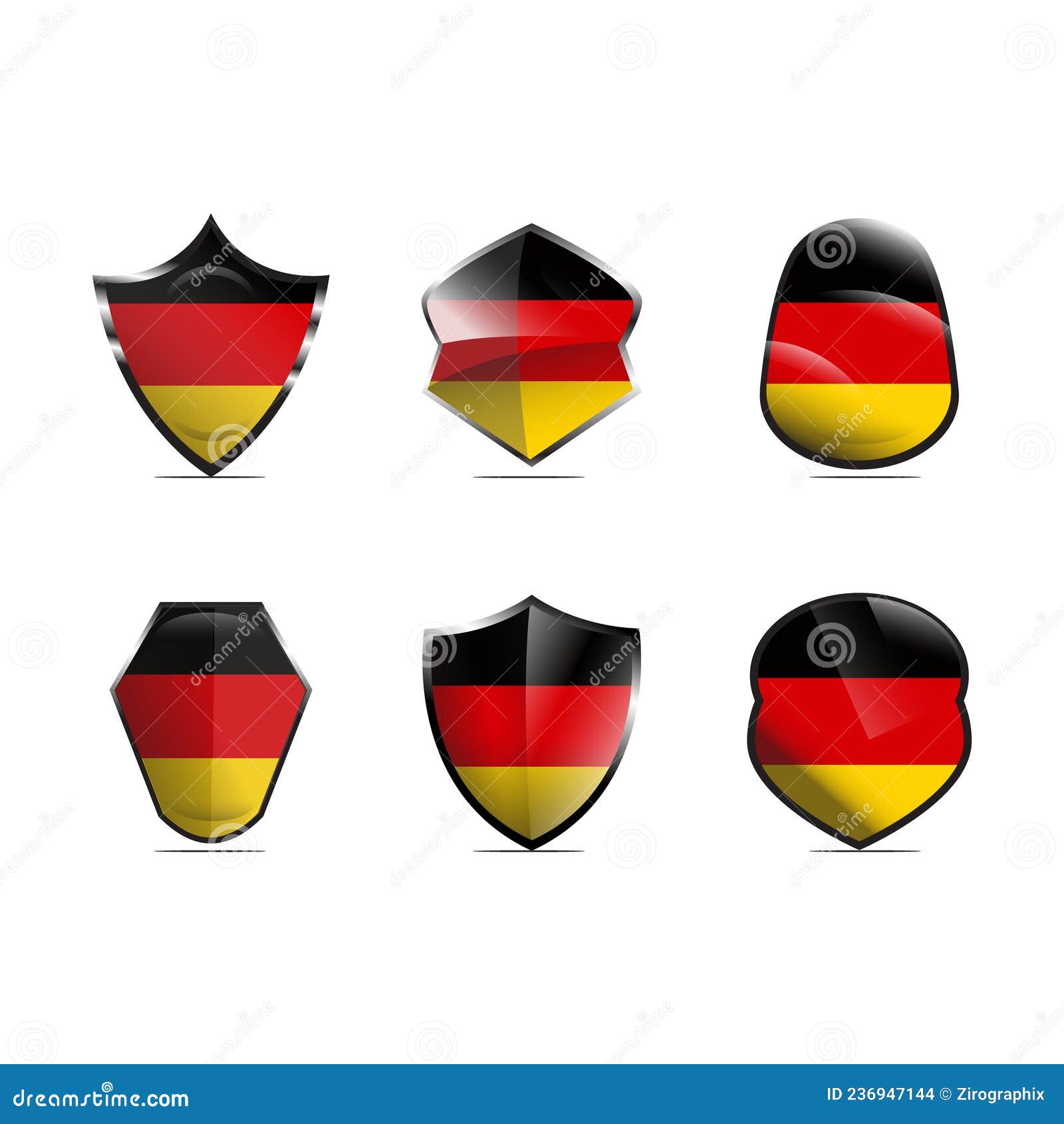 German Shield Set Vector Art Illustration Stock Vector - Illustration ...