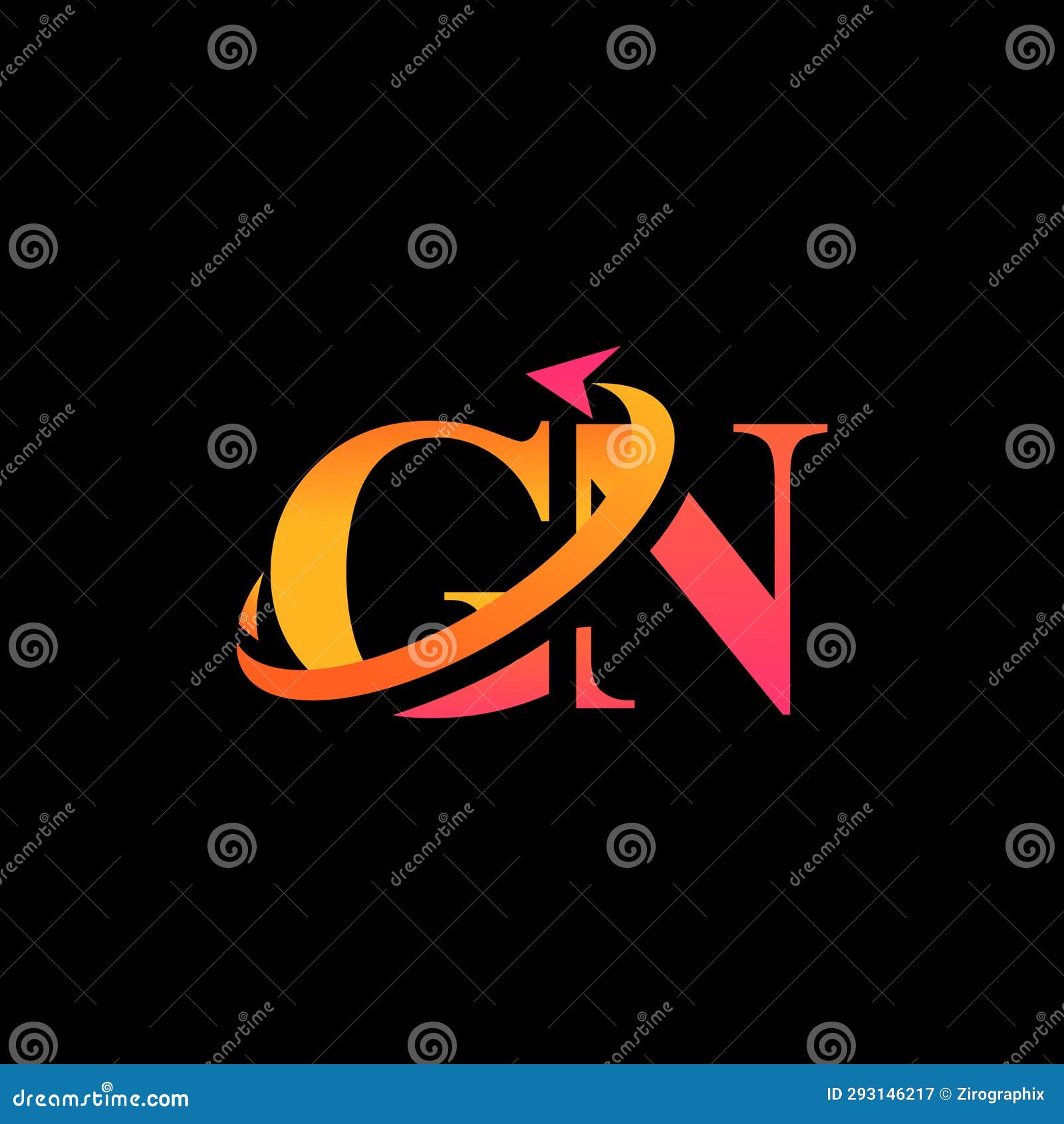 GN Aerospace Creative Logo Design Stock Illustration - Illustration of ...